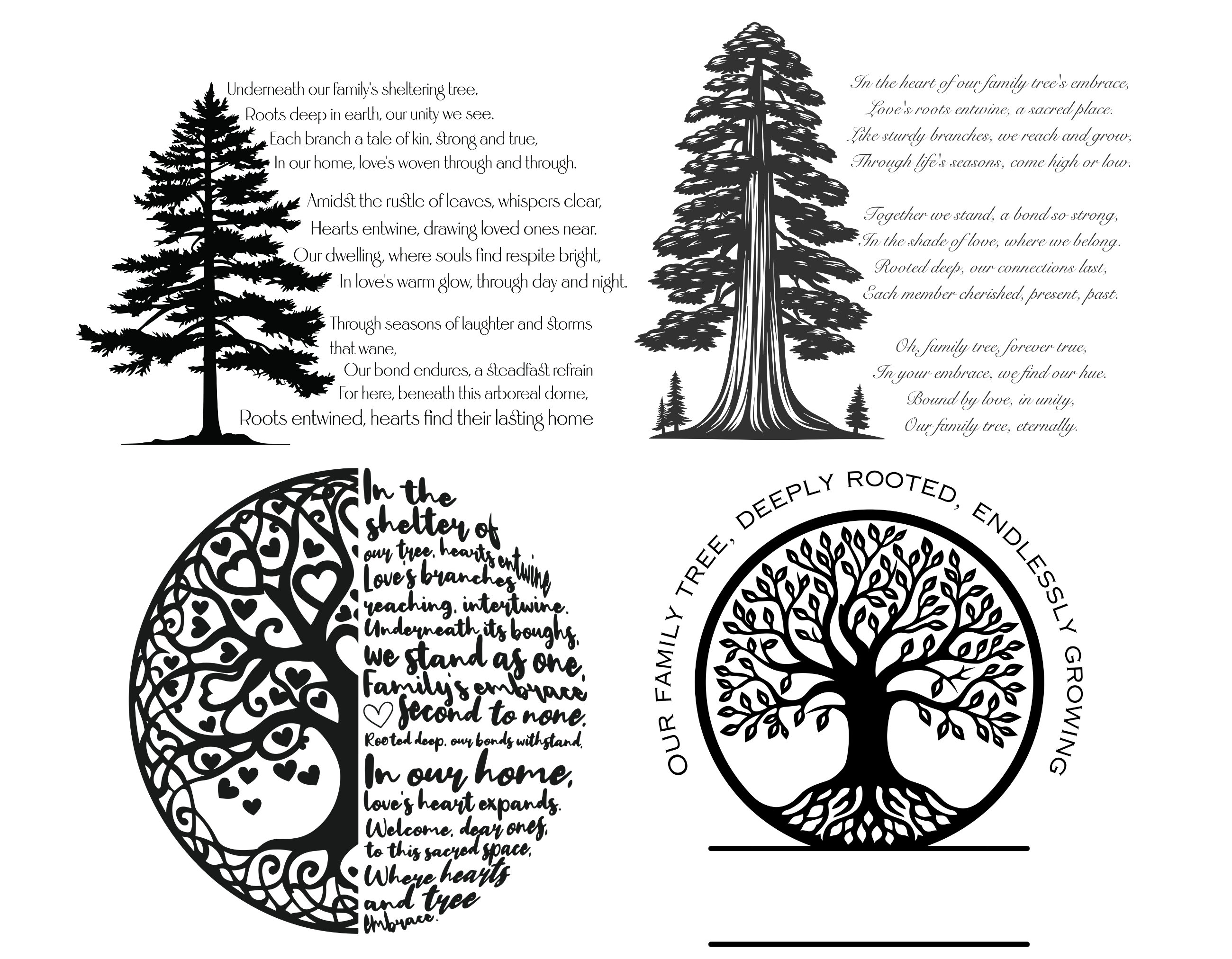 Family Tree With Quote SVG, Doormat Svg, Family Tree Svg, Family ...