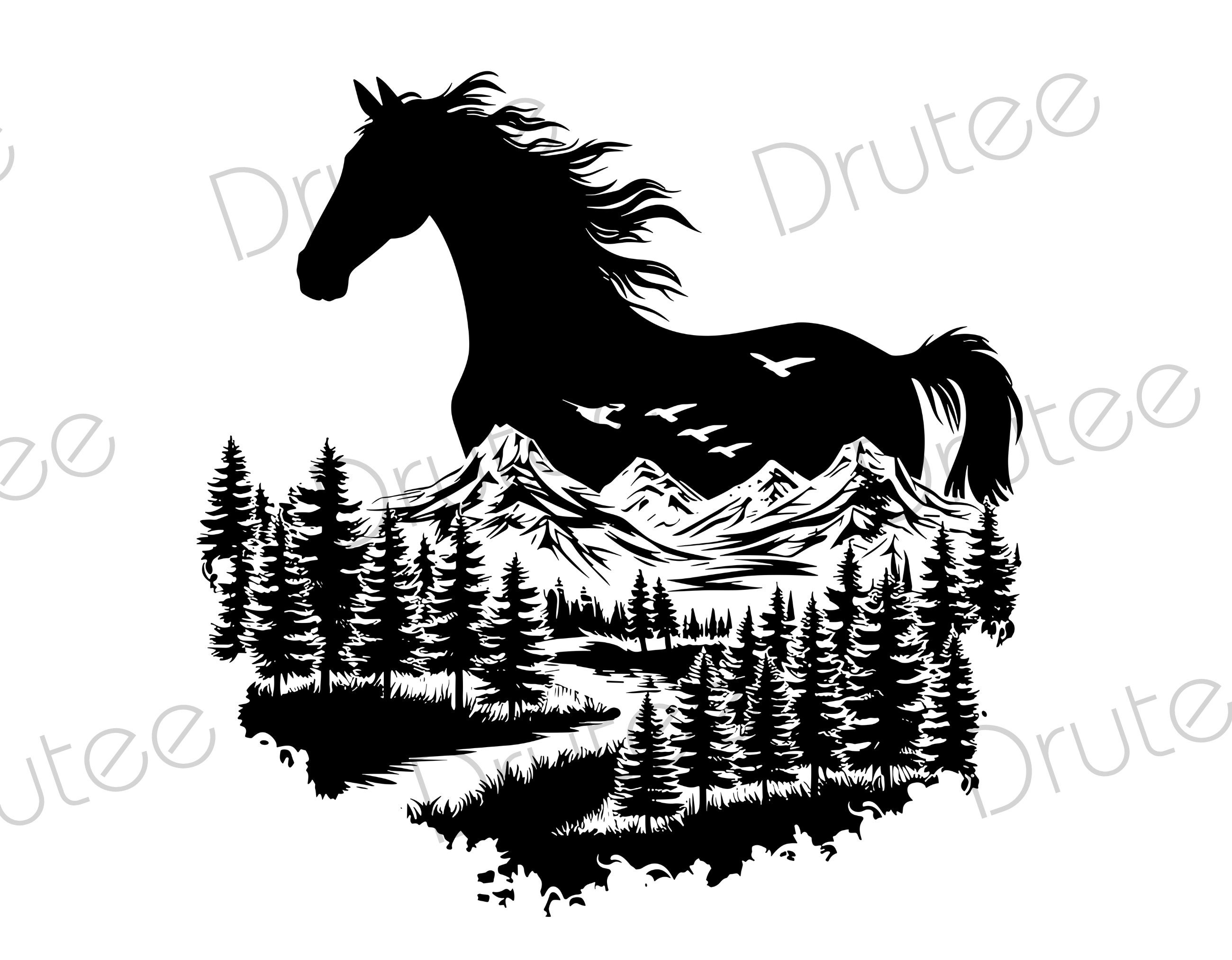 Horse Svg, Horse Svg File, Horse Silhouette, Silhouette Svg, Horse Head ...