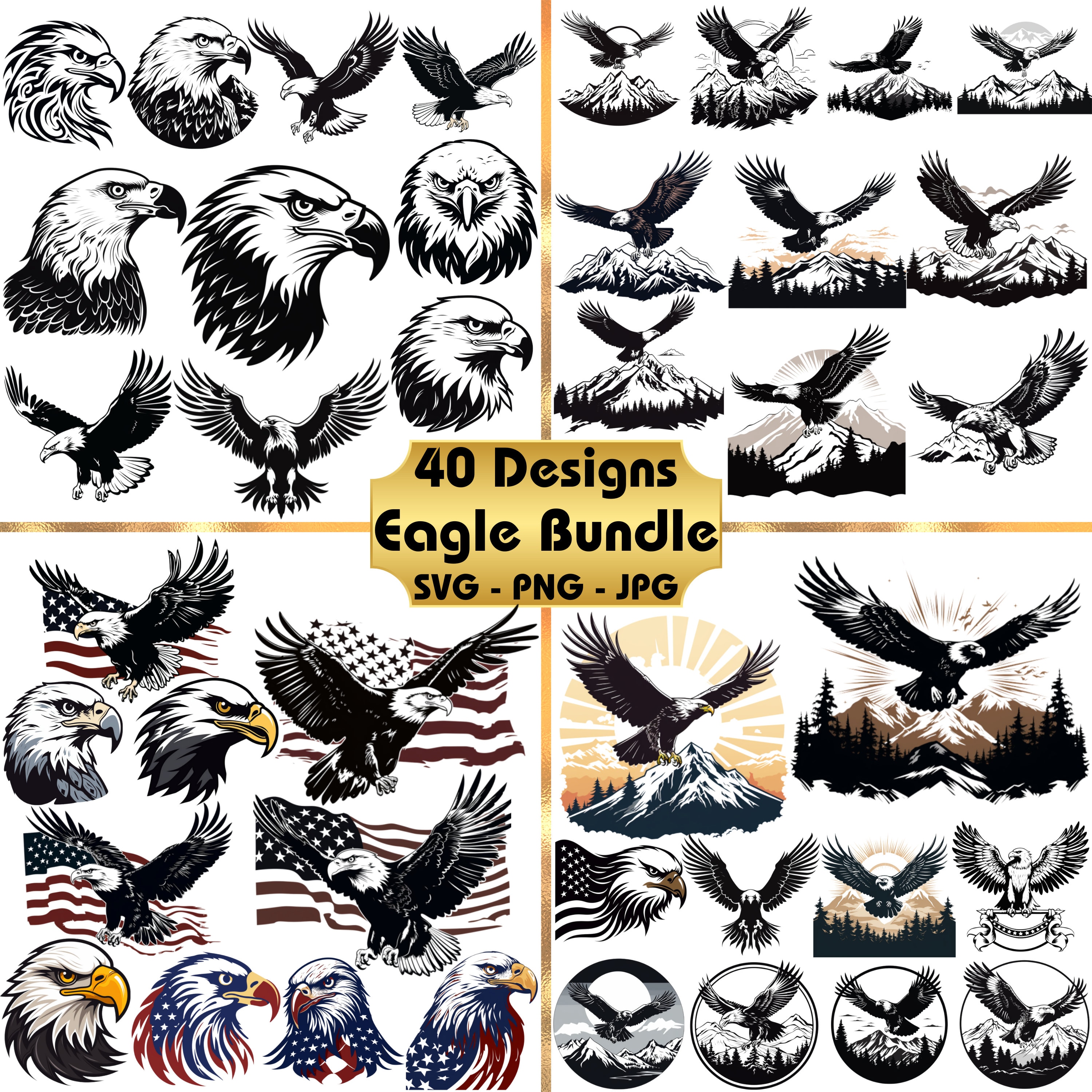 Eagle Svg, Eagle Silhouette Svg, Eagle Silhouette, SVG Files for Cricut ...