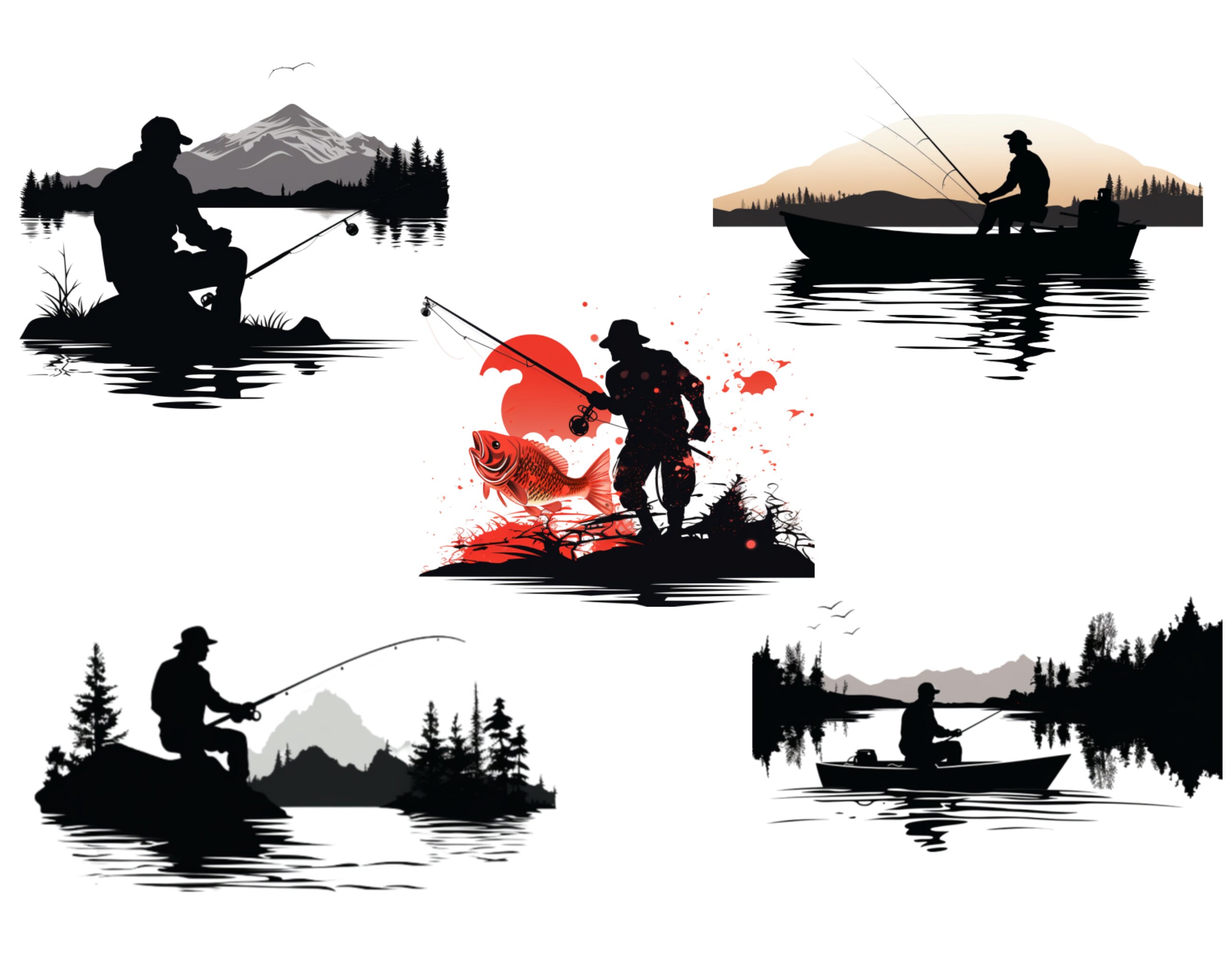 Fisherman Svg, Fishing Svg, Fishing Clipart, Fishing Clipart Png ...