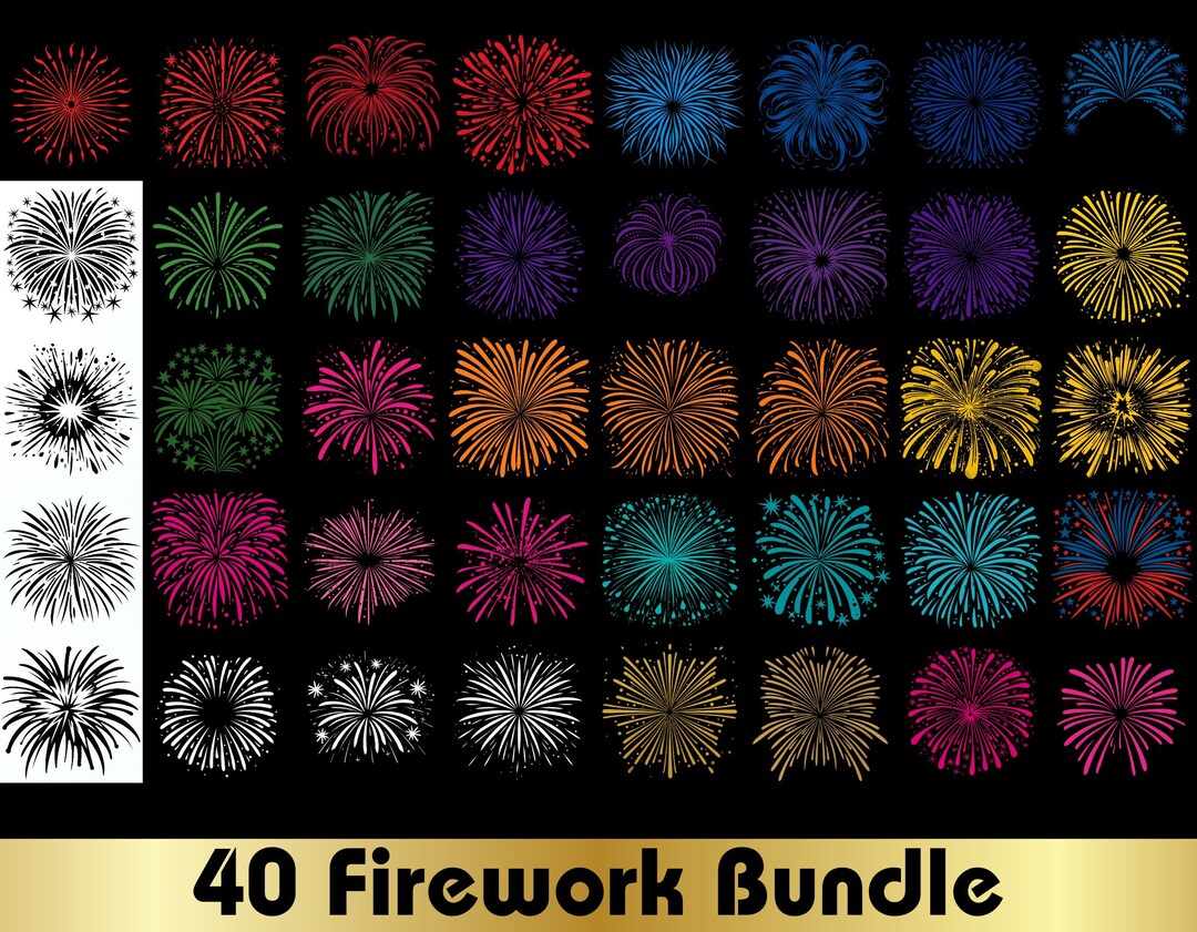 Colorful Fireworks SVG, Firework Svg, Firework Svg Bundle,firework PNG ...