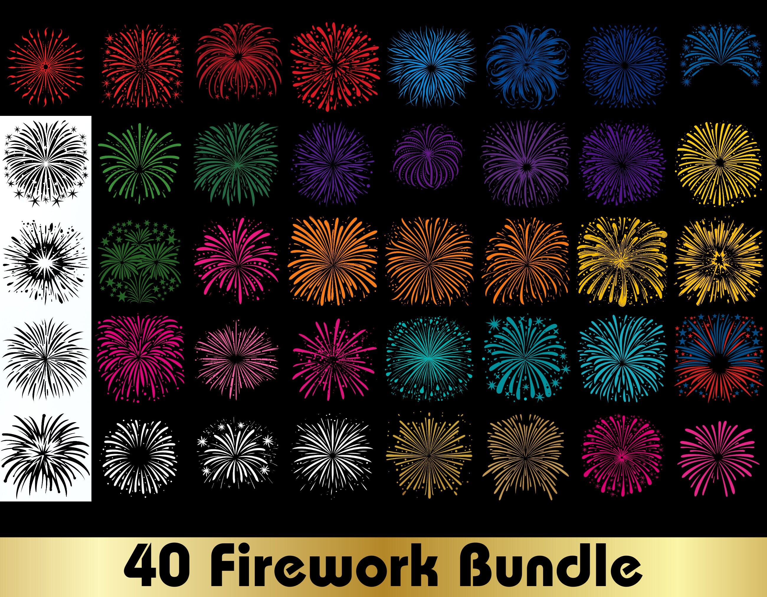 Colorful Fireworks SVG, Firework Svg, Firework Svg Bundle,firework PNG ...