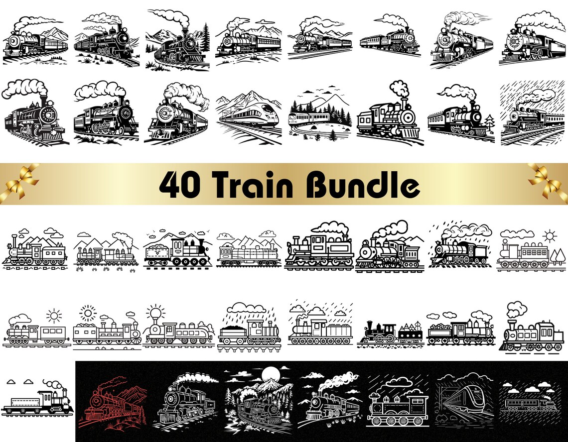 Train SVG, Train Svg Files, Train Laser File, Train Clipart, Steam ...