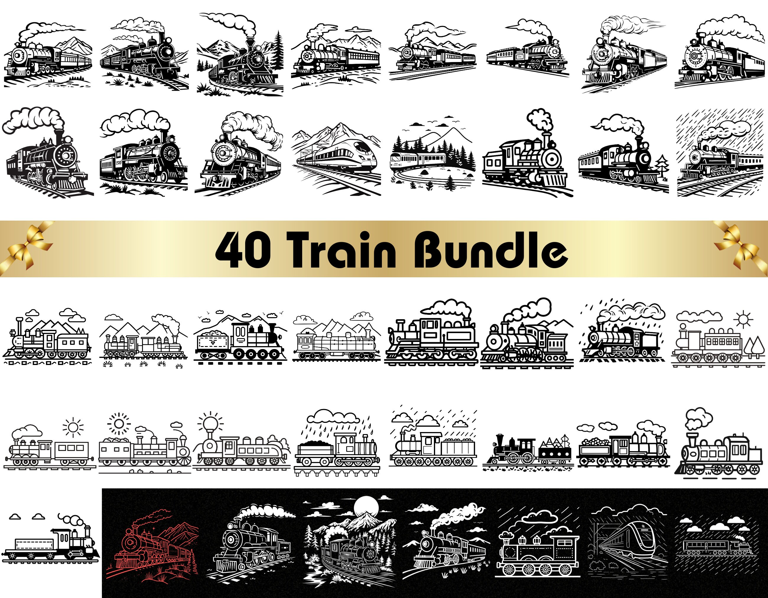 Train SVG, Train Svg Files, Train Laser File, Train Clipart, Steam ...