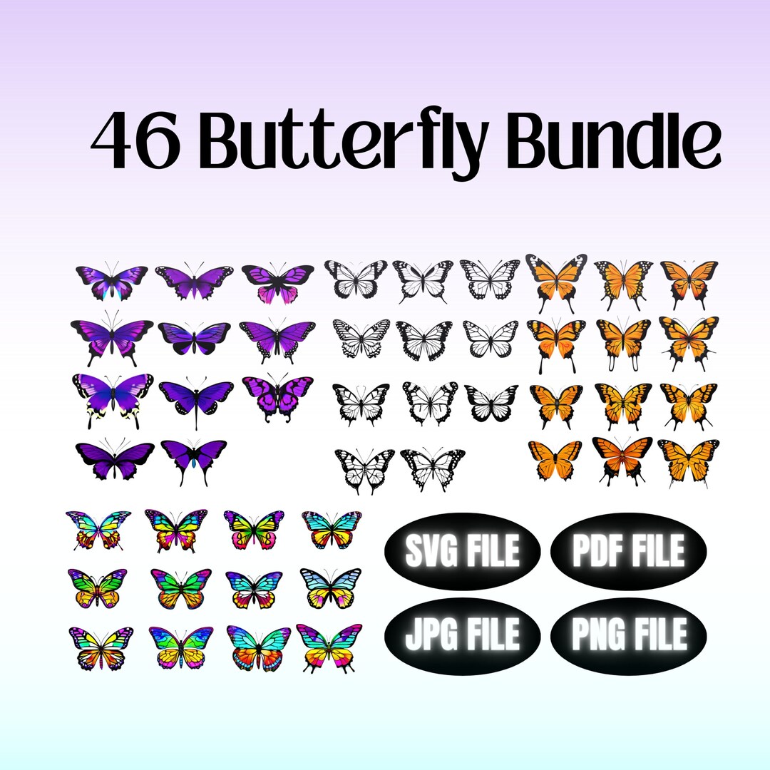 Butterfly SVG Bundle Jpg Pdf Butterfly SVG Cri Butterfly - Etsy