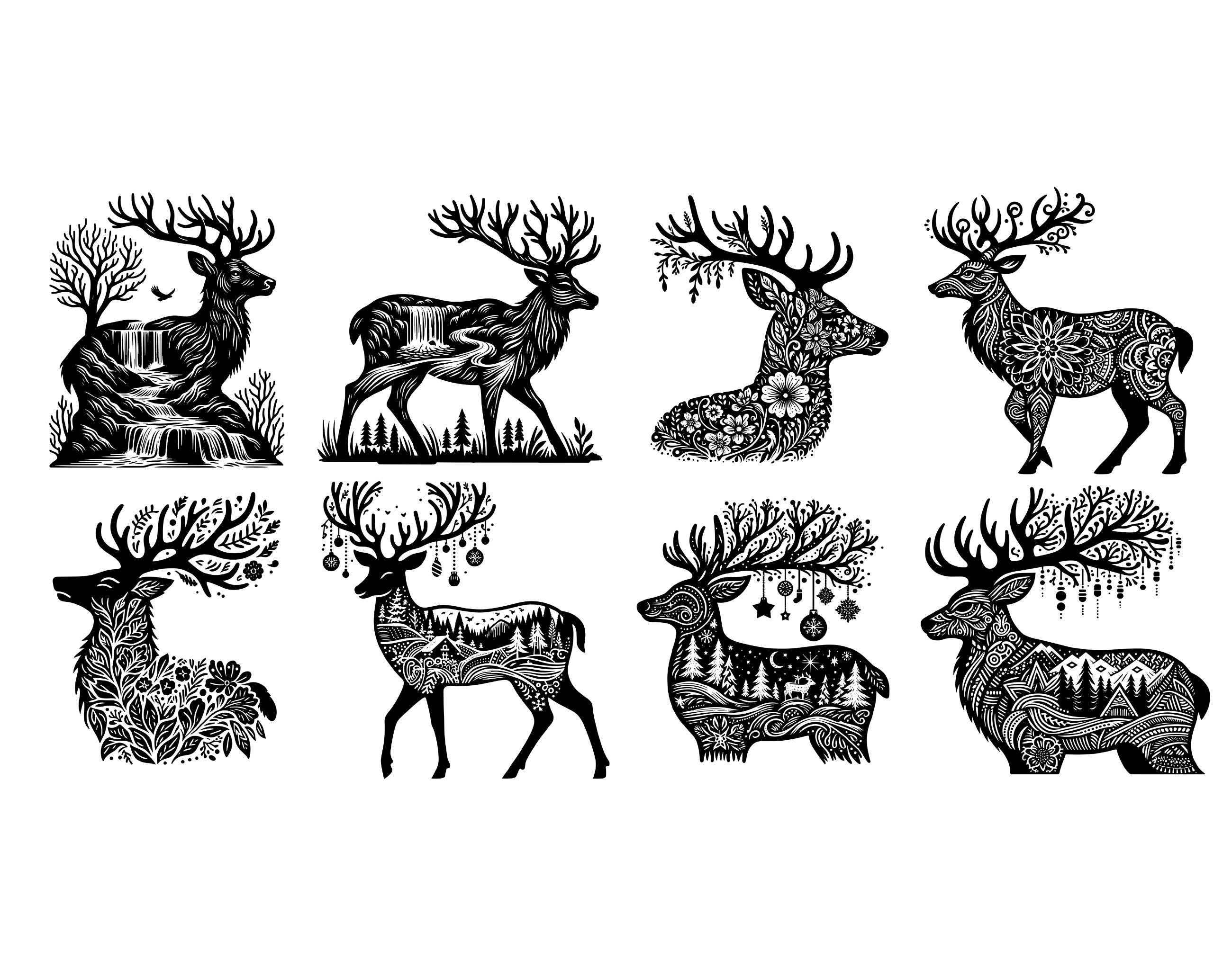 Deer SVG, Deer Svg File, Reindeer Svg, Deer Vector, Deer Png,deer Svg ...
