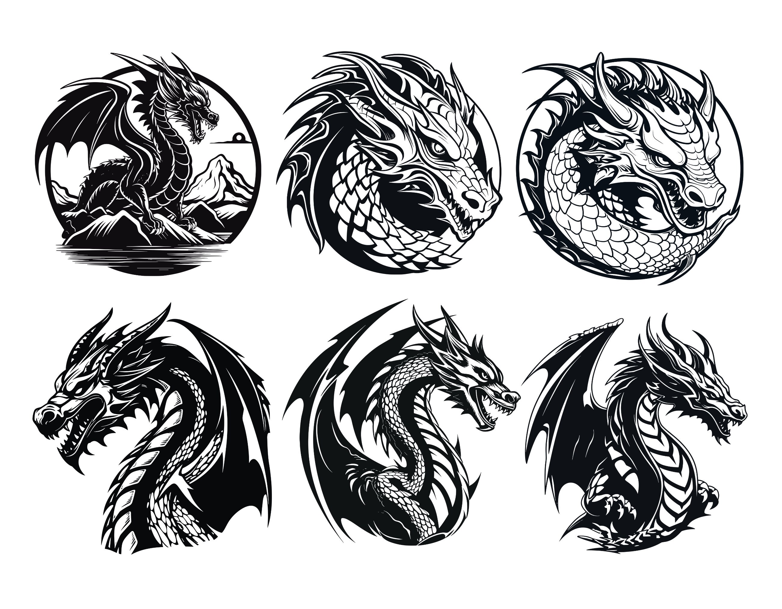 Dragon SVG, Dragon Head Svg, Dragon Vector, Dragon Cut File, Dragon ...