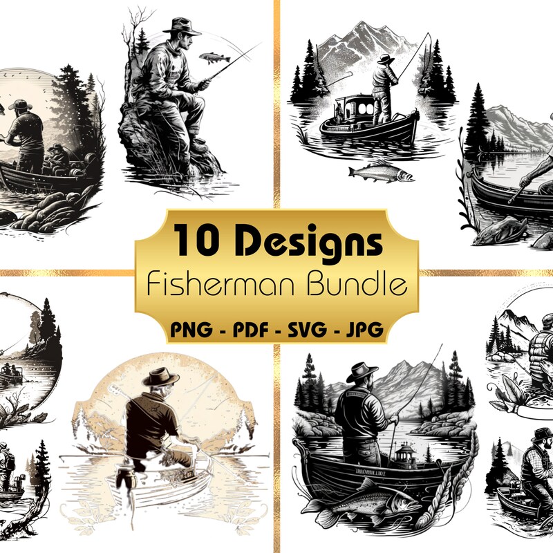Fisherman Svg - Etsy