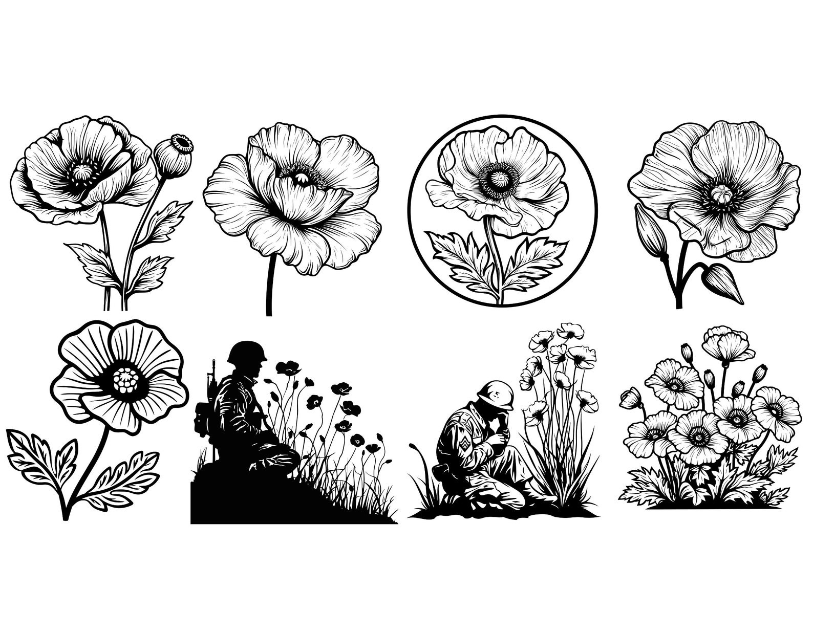 Poppy SVG, Poppies Svg, Poppy Svg File, Poppy Art, Poppy Clipart, Poppy ...