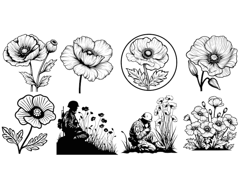 Poppy SVG, Poppies Svg, Poppy Svg File, Poppy Art, Poppy Clipart, Poppy ...