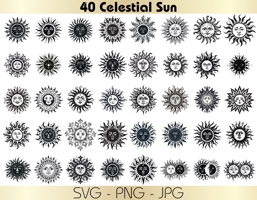 Celestial Sun SVG, Celestial Svg, Sun Svg, Sun Vector, Sun Svg Files ...