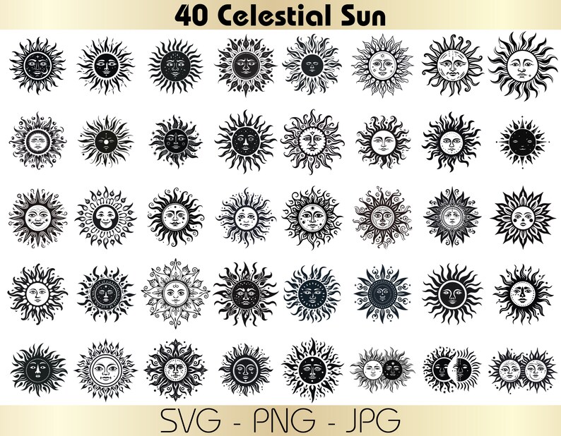 Celestial Sun SVG, Celestial Svg, Sun Svg, Sun Vector, Sun Svg Files ...