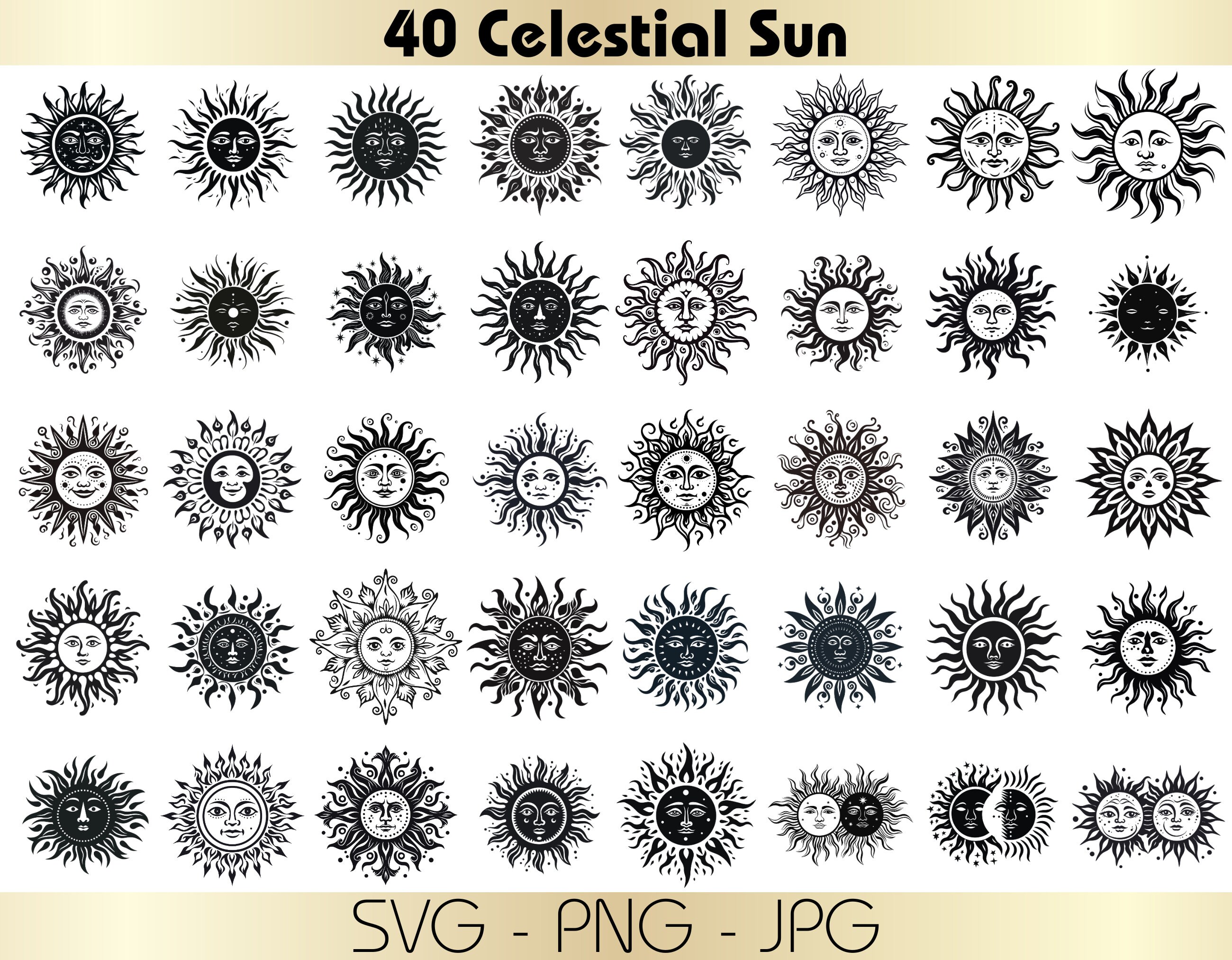 Celestial Sun SVG, Celestial Svg, Sun Svg, Sun Vector, Sun Svg Files ...