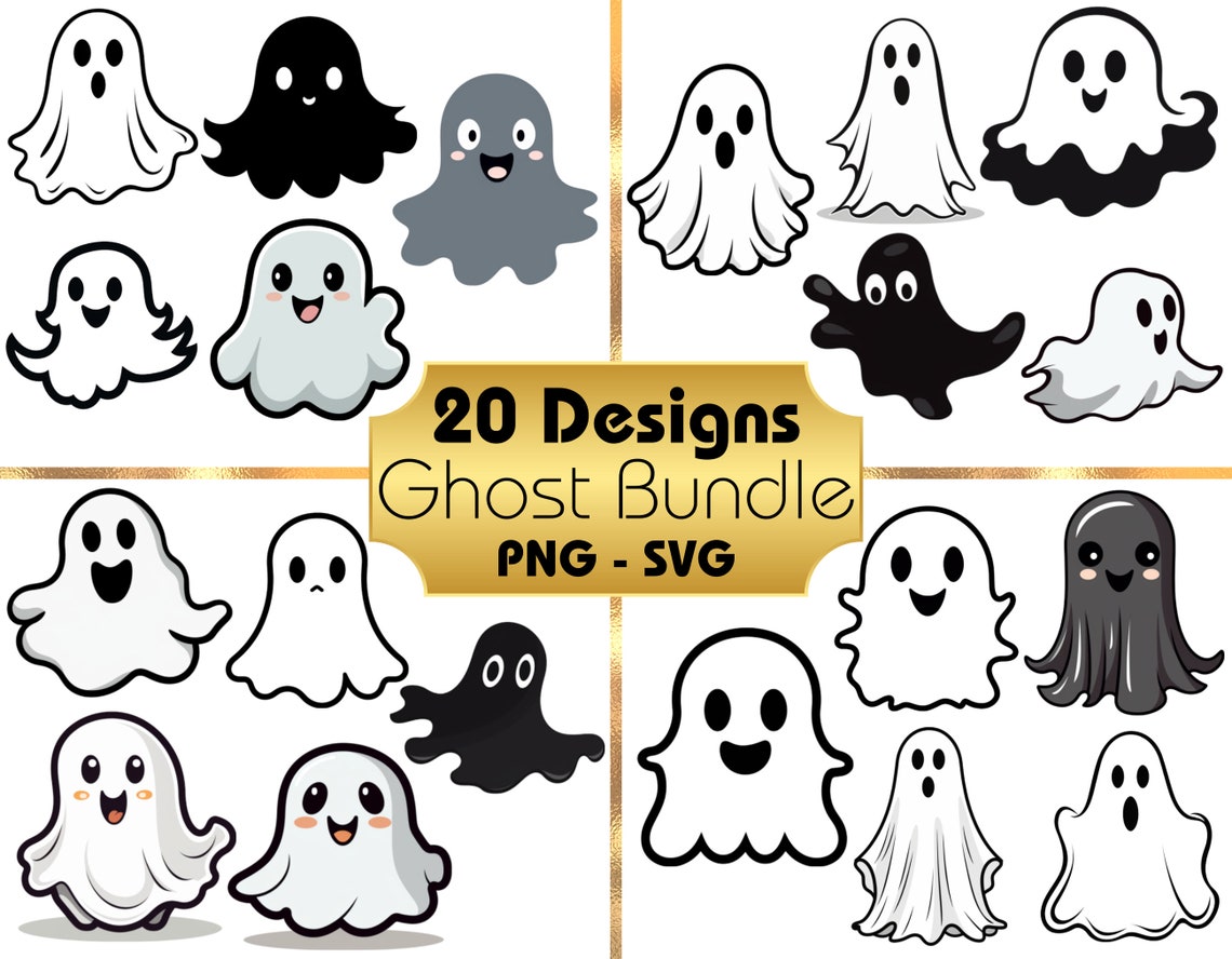 Ghost SVG Bundle Ghost Svg Ghost Clipartghost SVG Cut Files - Etsy