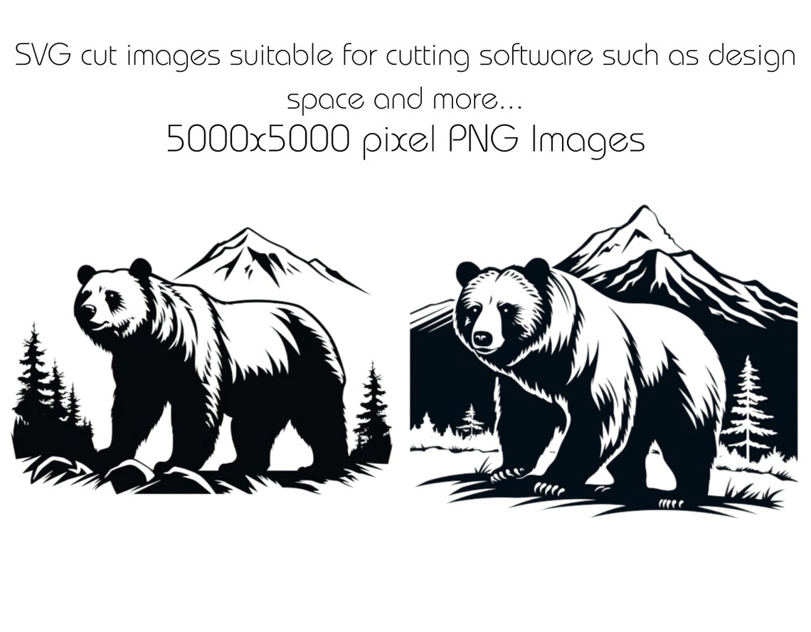Bear Svg, Bear Svg Cut File, SVG Files for Cricut, Mountain Svg, Bear ...