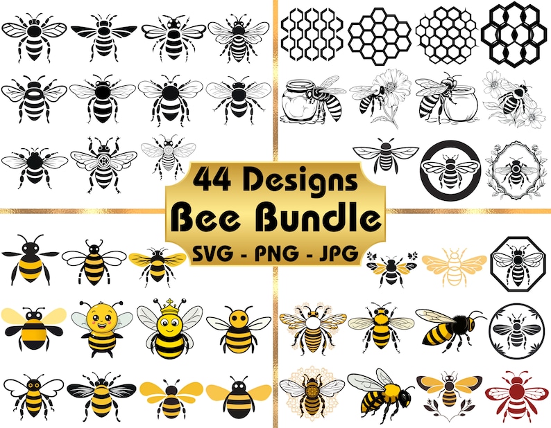 Bee SVG, Bee Bundle Svg, Bee Clipart, Cute Bee Clipart, Bee Cricut,bee ...
