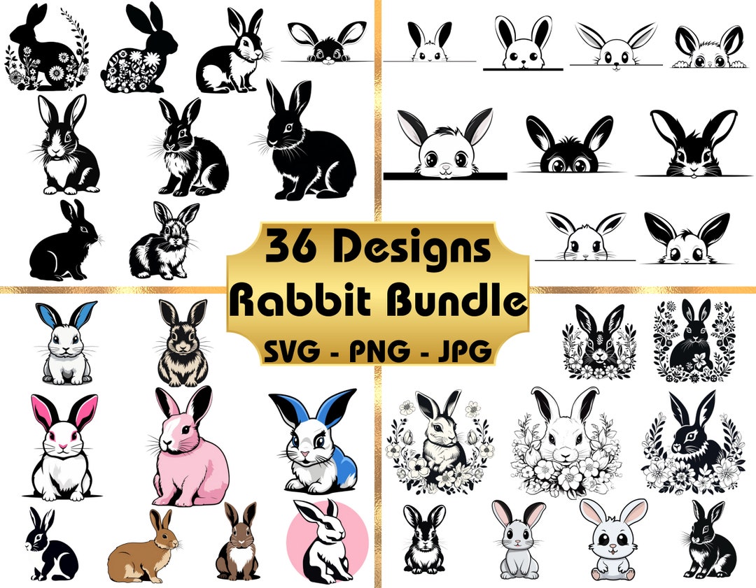 Rabbit Svg Bunny Svg SVG Files for Cricut Rabbit Png - Etsy UK