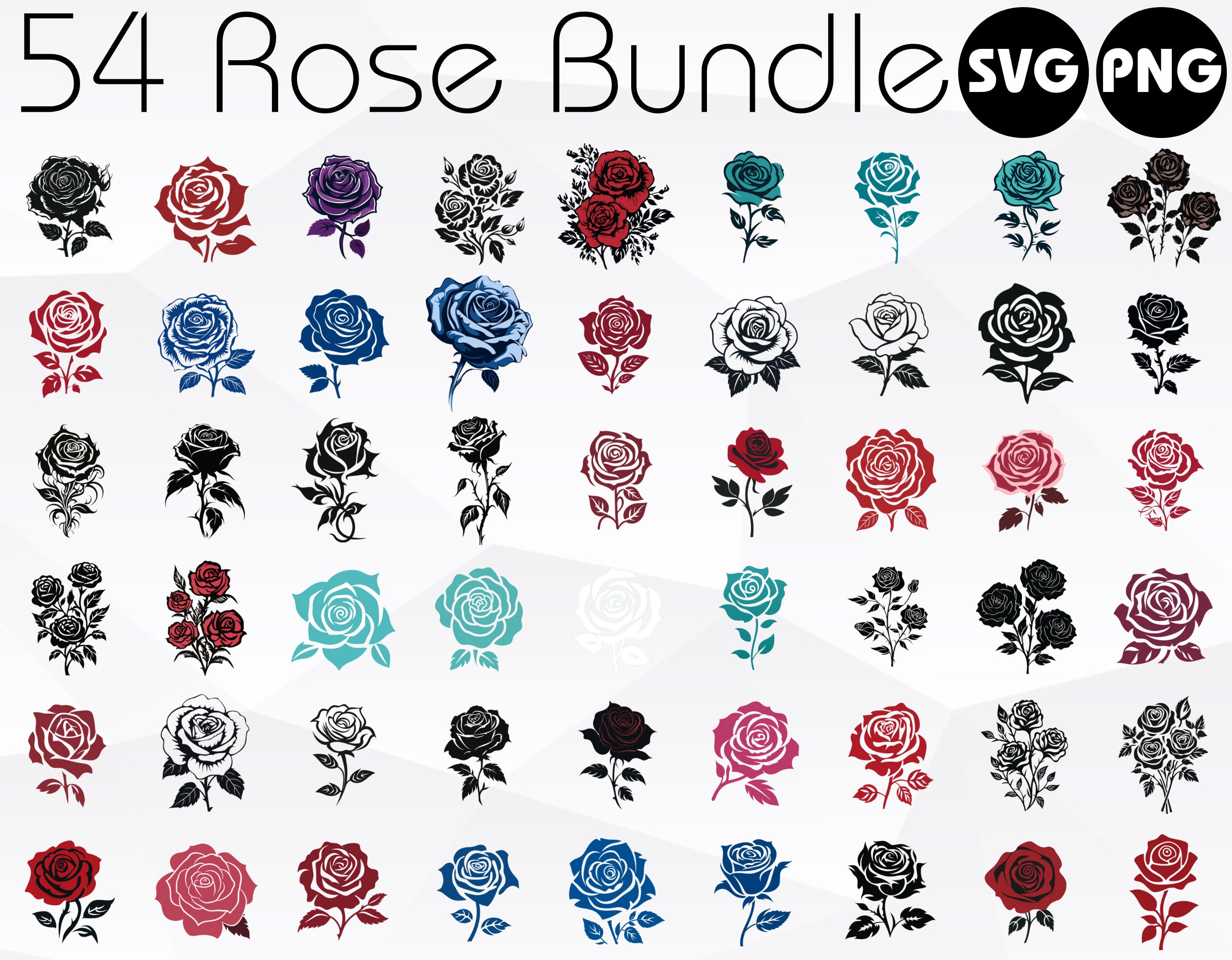 Rose Svg Cut File Cricut Rose Svg Bundle Rose Png Rose Png - Etsy