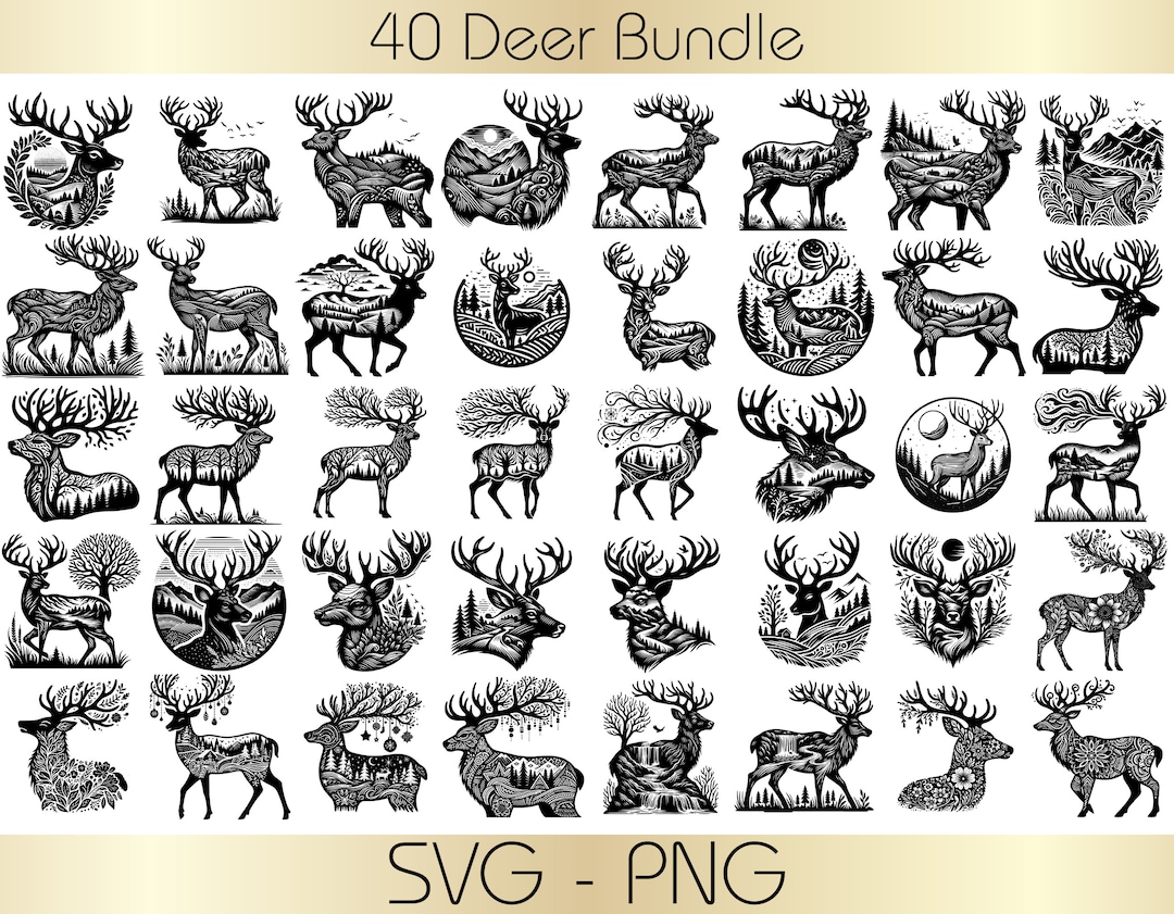 Deer SVG, Deer Svg File, Reindeer Svg, Deer Vector, Deer Png,deer Svg ...