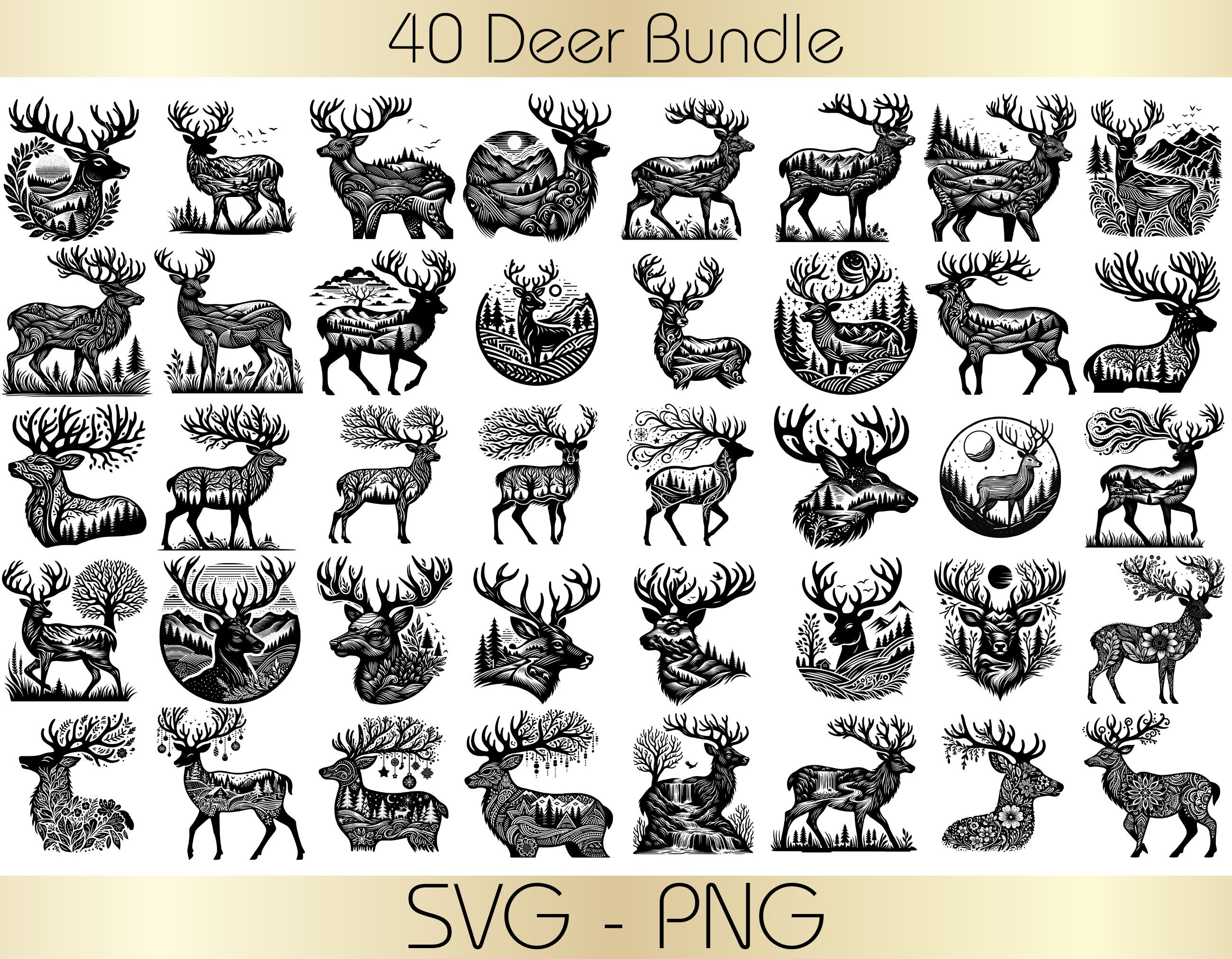 Deer SVG, Deer Svg File, Reindeer Svg, Deer Vector, Deer Png,deer Svg ...