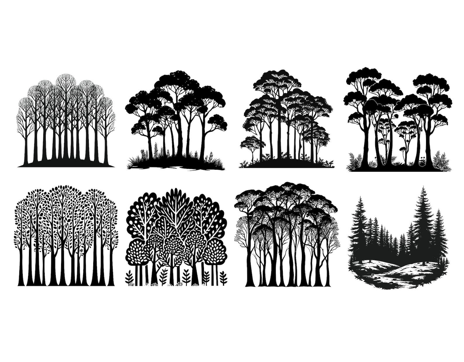 Forest SVG, Forest Scene Svg, Forest Silhouette, Landscape Svg ...
