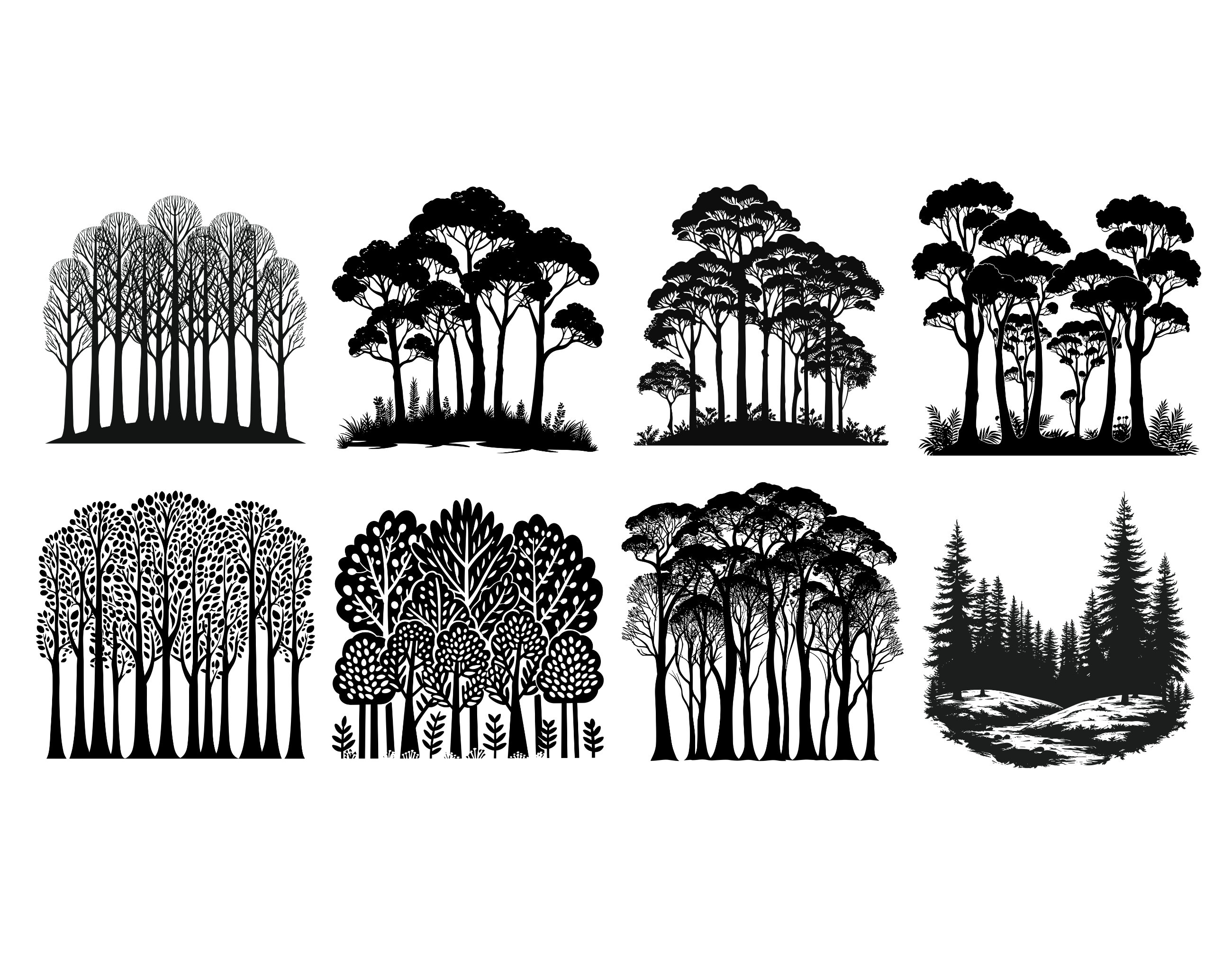 Forest SVG, Forest Scene Svg, Forest Silhouette, Landscape Svg ...