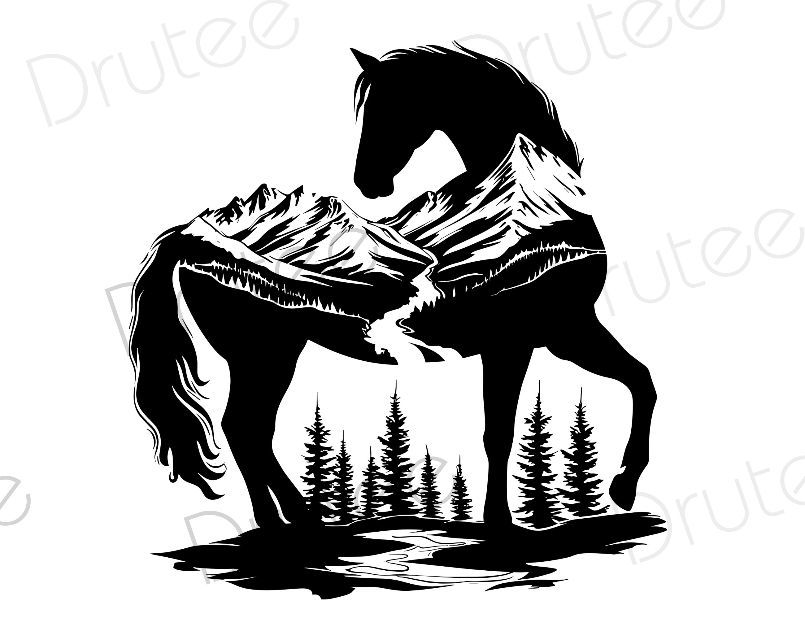 Horse Svg, Horse Svg File, Horse Silhouette, Silhouette Svg, Horse Head ...