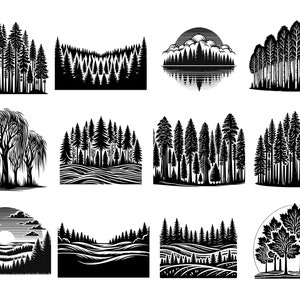 Forest SVG, Forest Scene Svg, Forest Silhouette, Landscape Svg ...