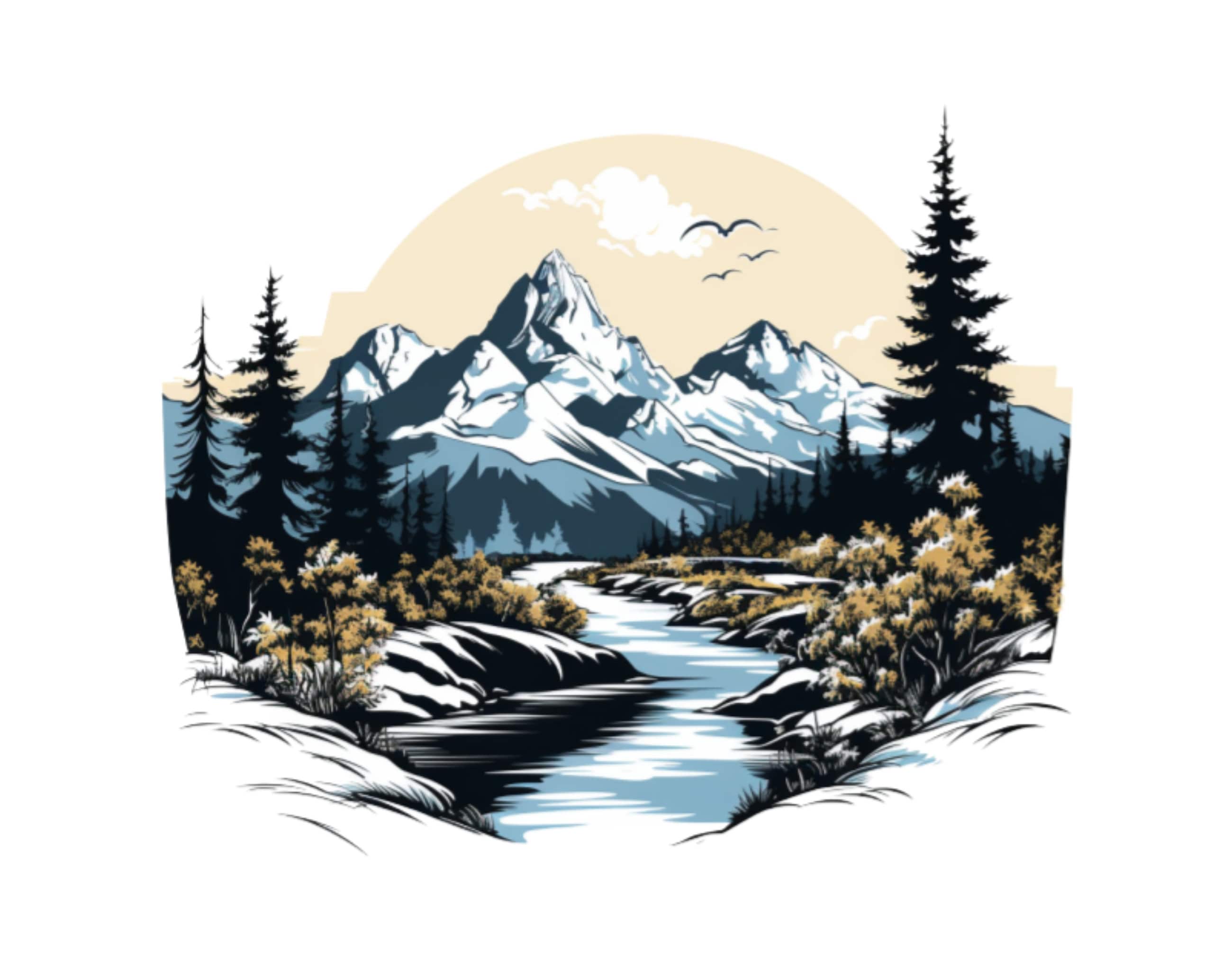 Mountains Svg, Mountain Range Svg, Mountain Svg Bundle, SVG Files for ...