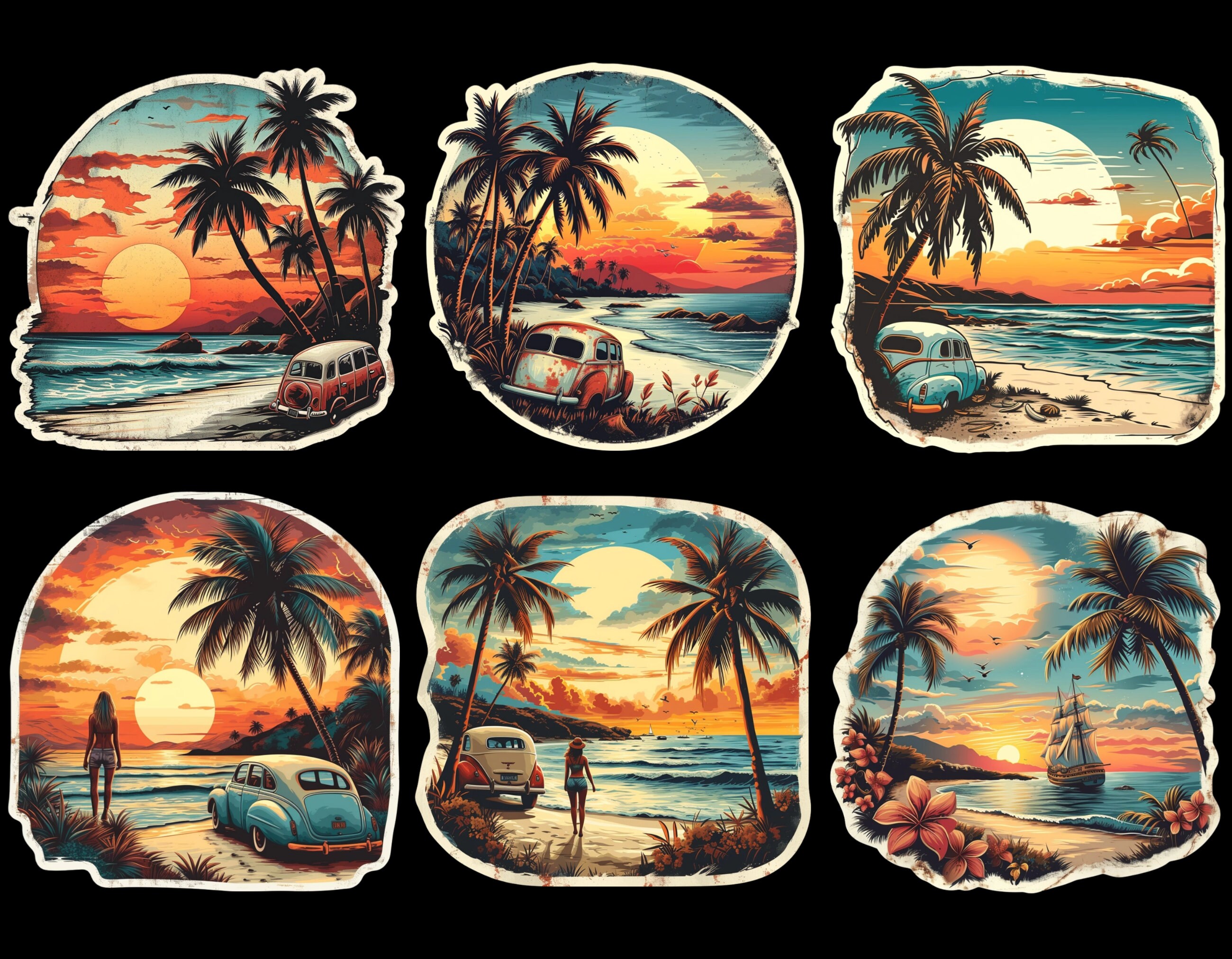 Retro Sunset Png,beach Png,retro Sunset Design,sunset Png,retro Png ...