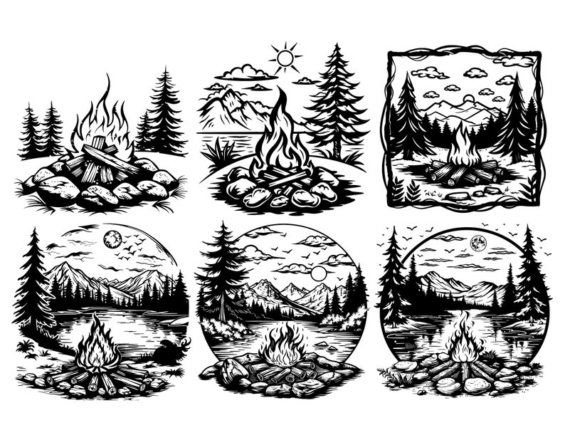 Campfire SVG, Camping Svg, Camp Life Svg, Campfire Cut File, Nature Svg ...