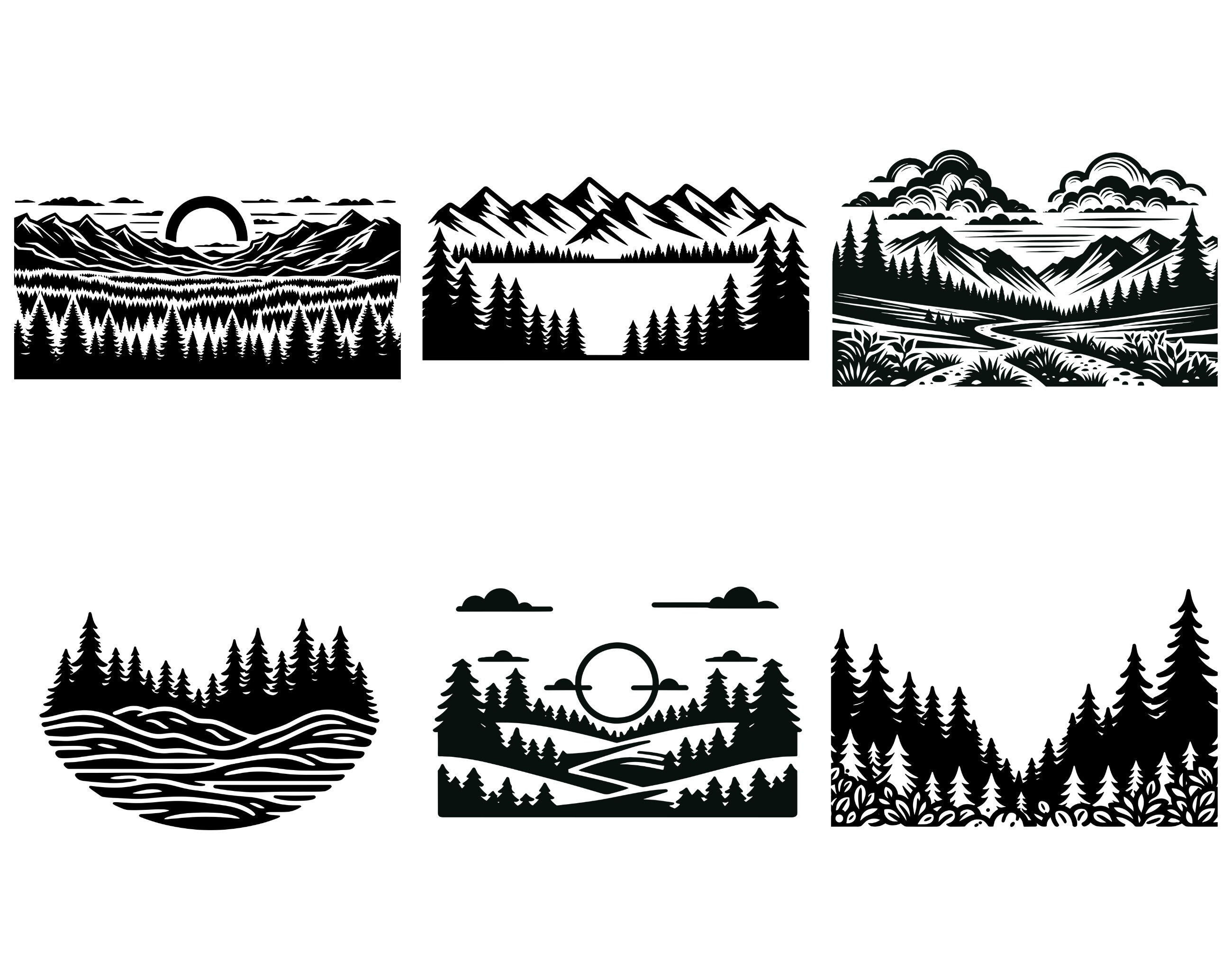 Forest SVG, Forest Scene Svg, Forest Silhouette, Landscape Svg ...