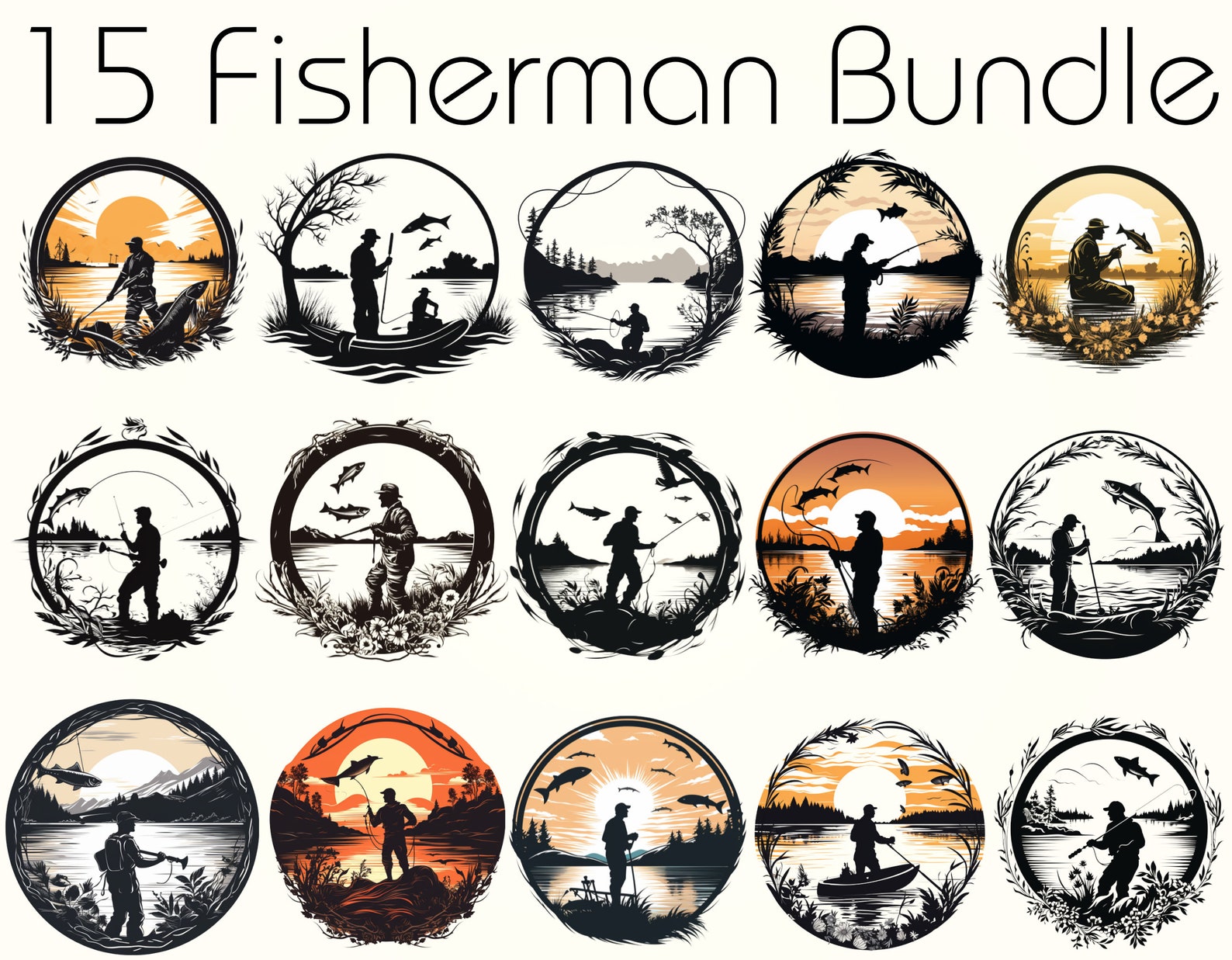 Fisherman Svg Fishing Svg Fishing Clipart Fishing Clipart - Etsy
