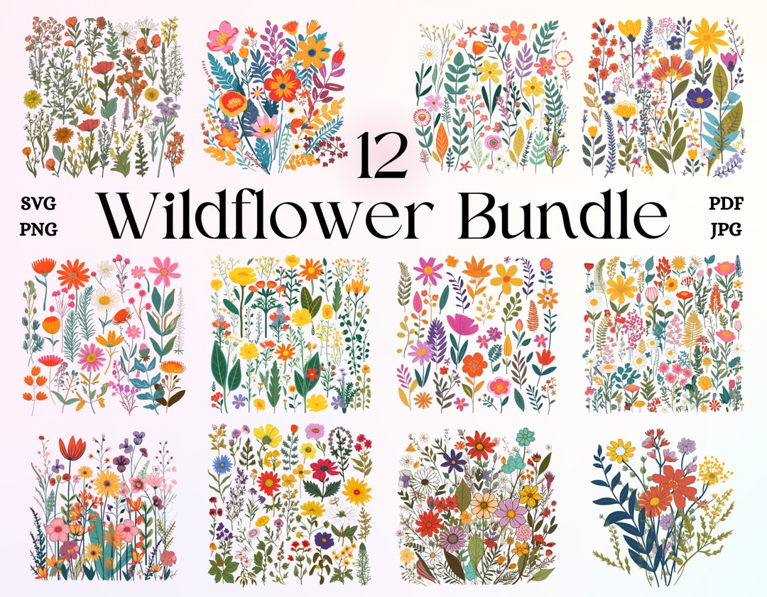 Wildflower Svg Wildflower Svg Bundle Wildflower Png - Etsy