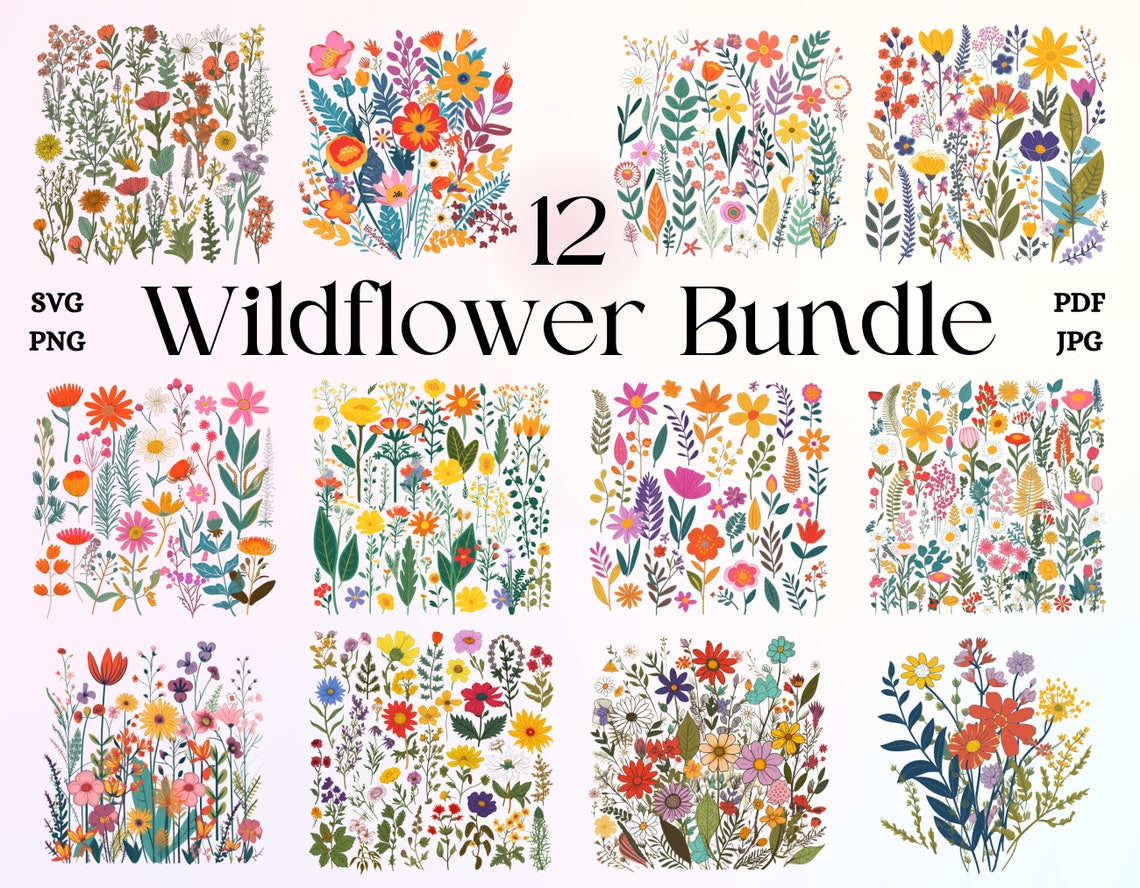 Wildflower Svg Wildflower Svg Bundle Wildflower Png - Etsy