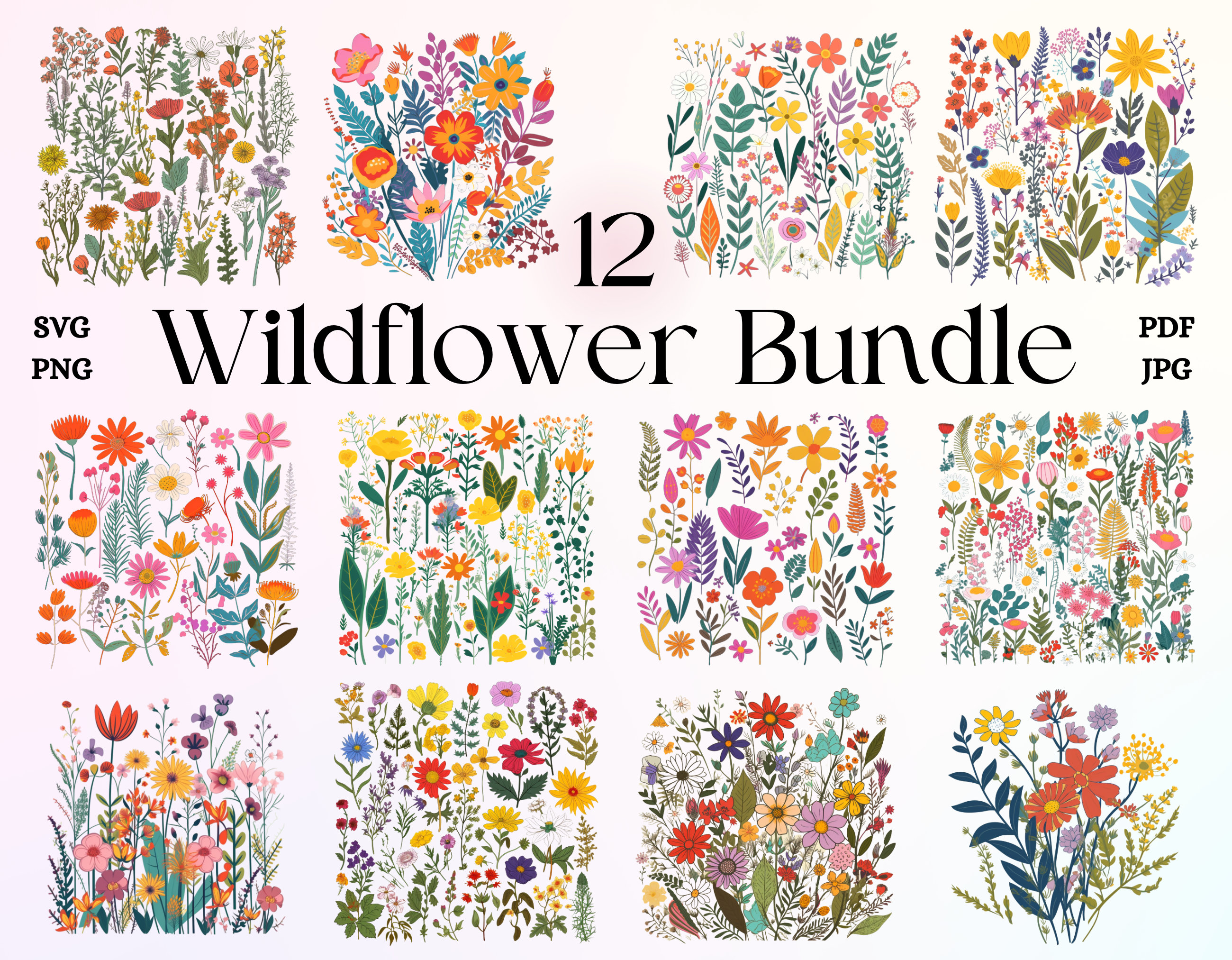 Wildflower Svg Wildflower Svg Bundle Wildflower Png - Etsy