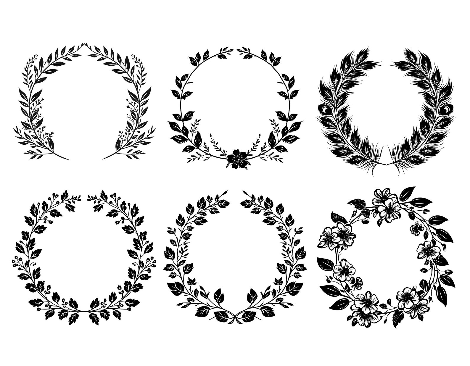 Wreath SVG, Wedding Wreath Svg, Wreath Svg Bundle, Rose Wreath Svg ...