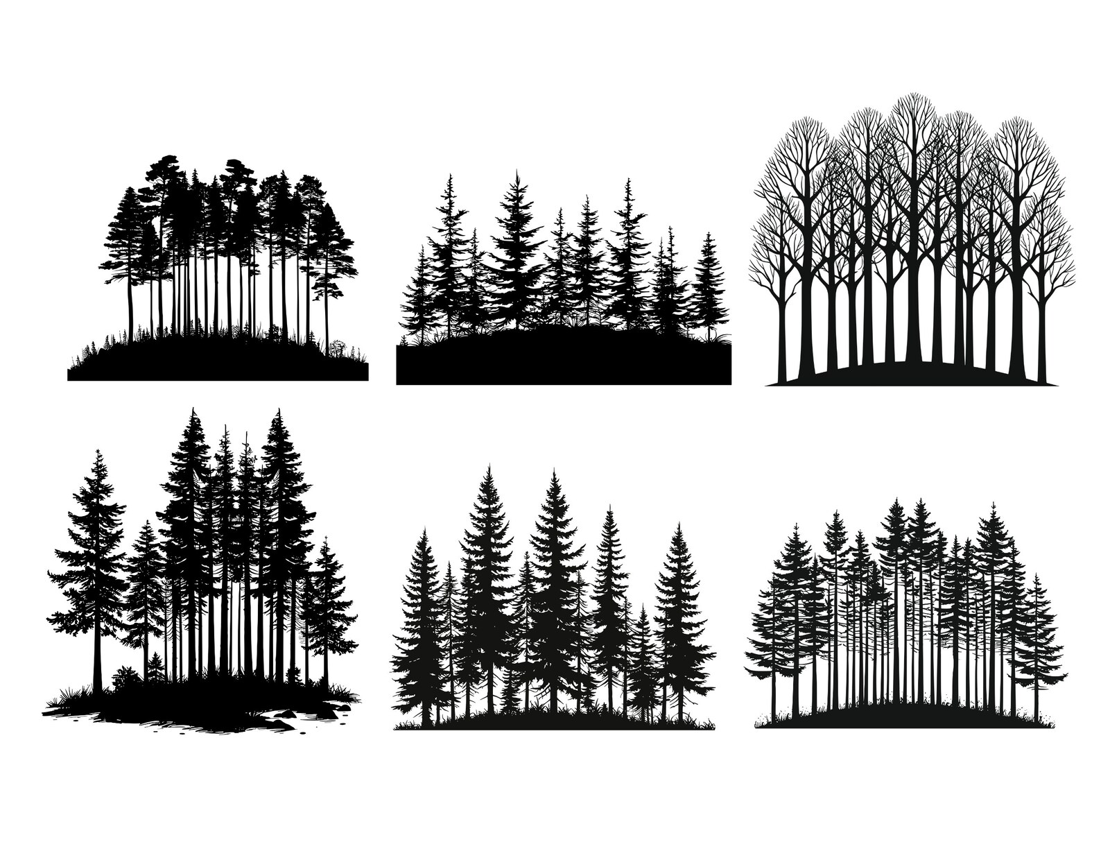 Forest SVG, Forest Scene Svg, Forest Silhouette, Landscape Svg ...