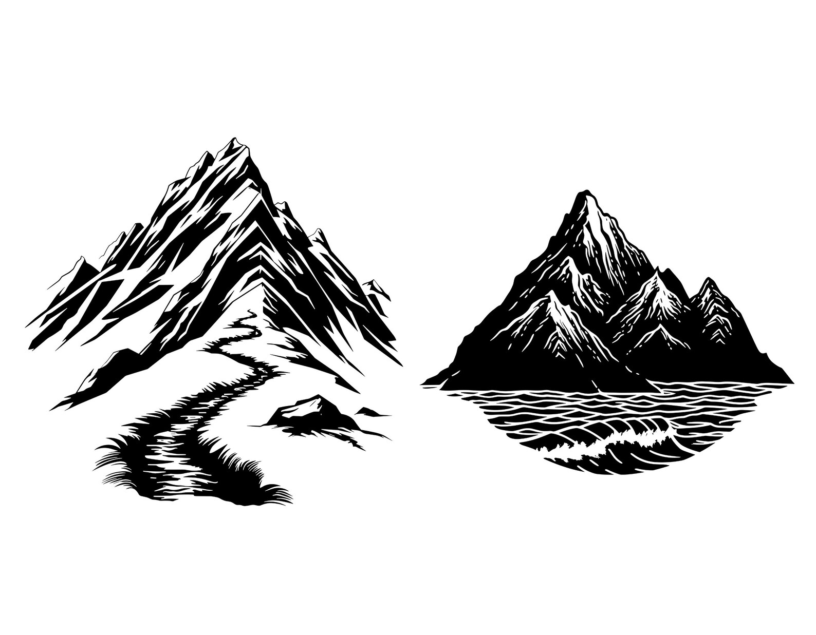 Mountains Svg, Mountain Range Svg, Mountain Svg Bundle, SVG Files for ...
