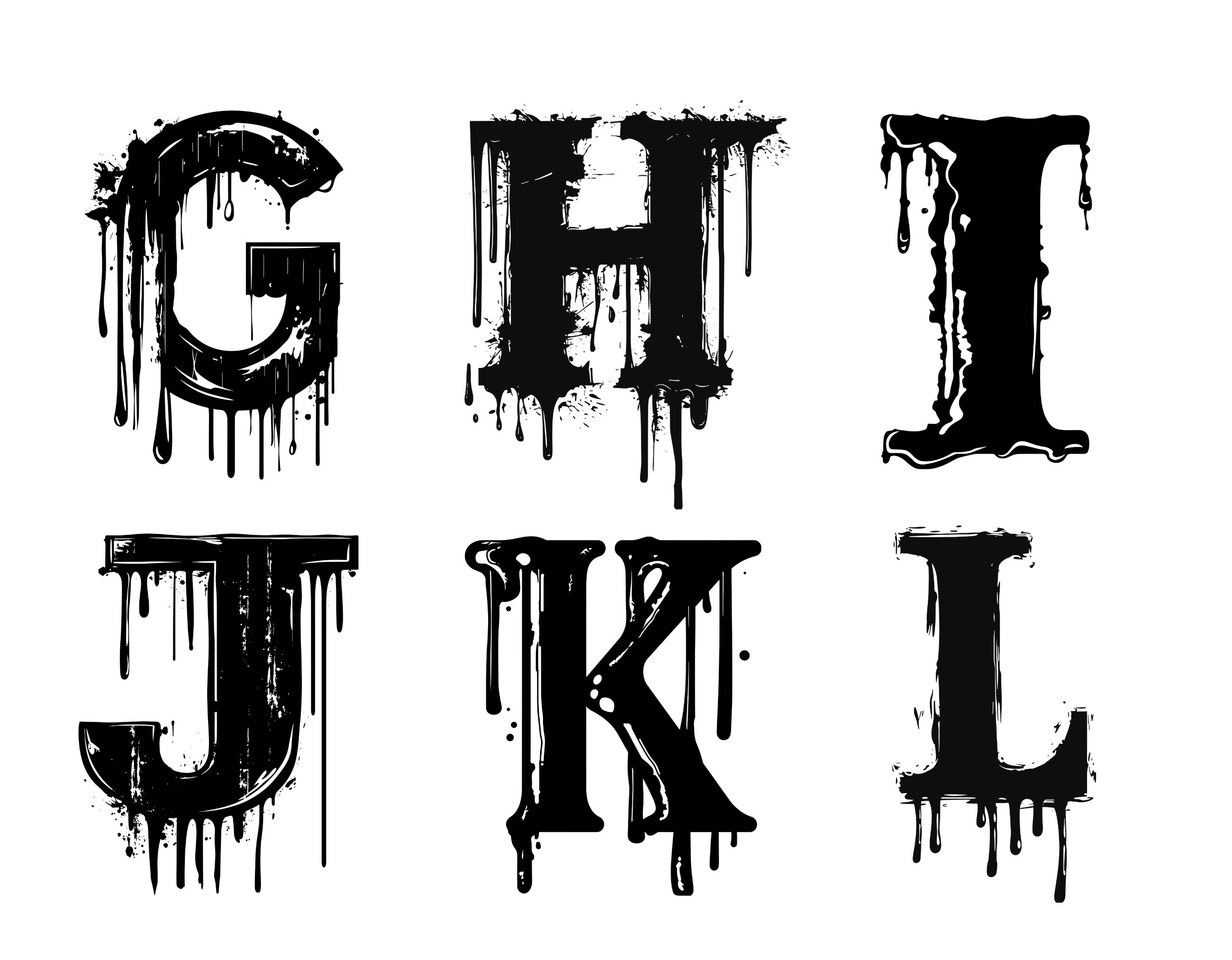 Dripping Letters SVG, Letters SVG, Drip Letters SVG, Letters Svg Files ...