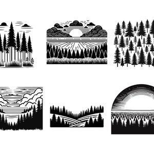 Forest SVG, Forest Scene Svg, Forest Silhouette, Landscape Svg ...