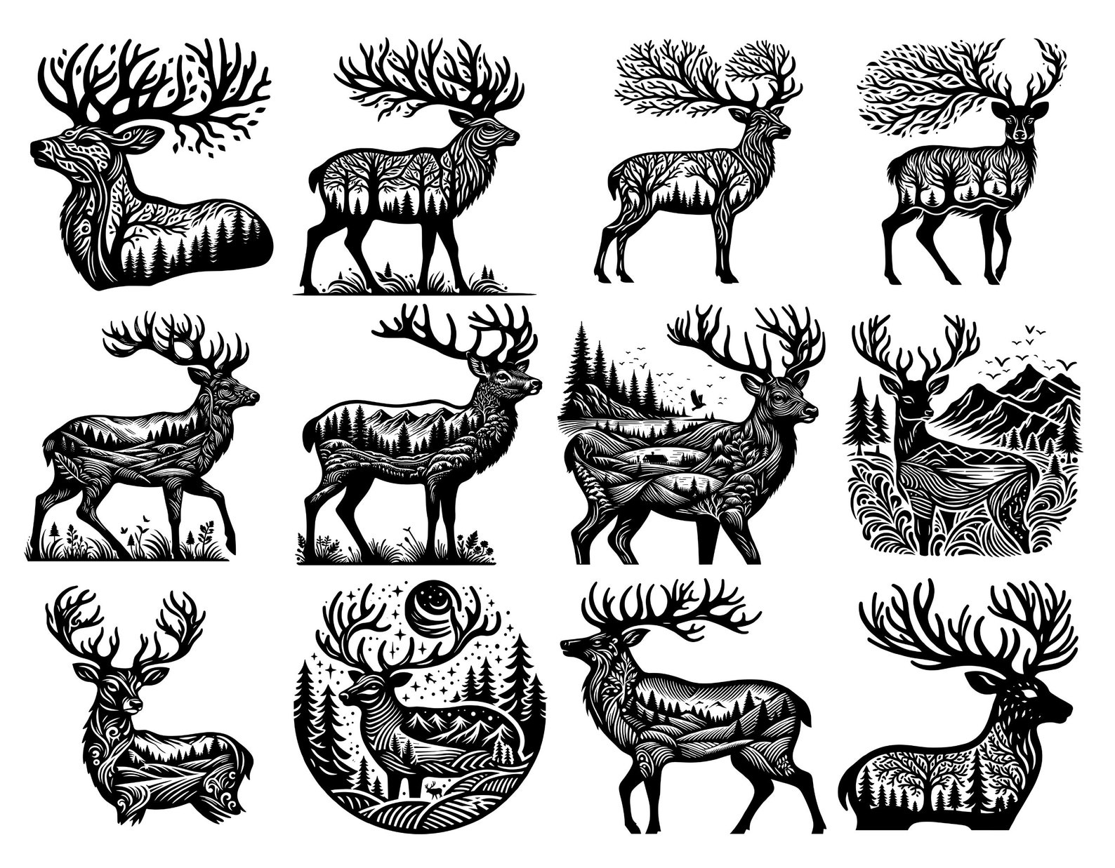 Deer SVG, Deer Svg File, Reindeer Svg, Deer Vector, Deer Png,deer Svg ...