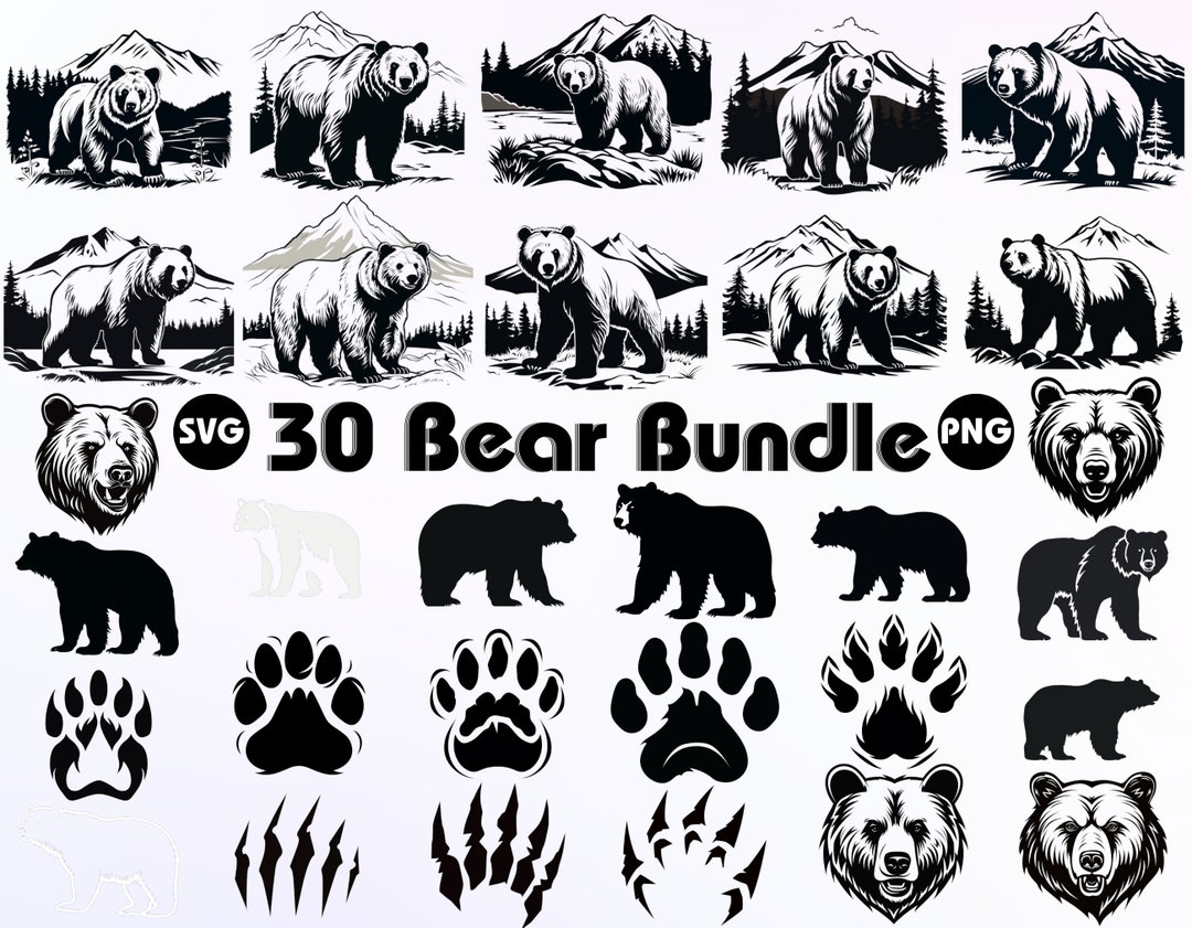 Bear Svg Bear Svg Cut File SVG Files for Cricut Mountain - Etsy