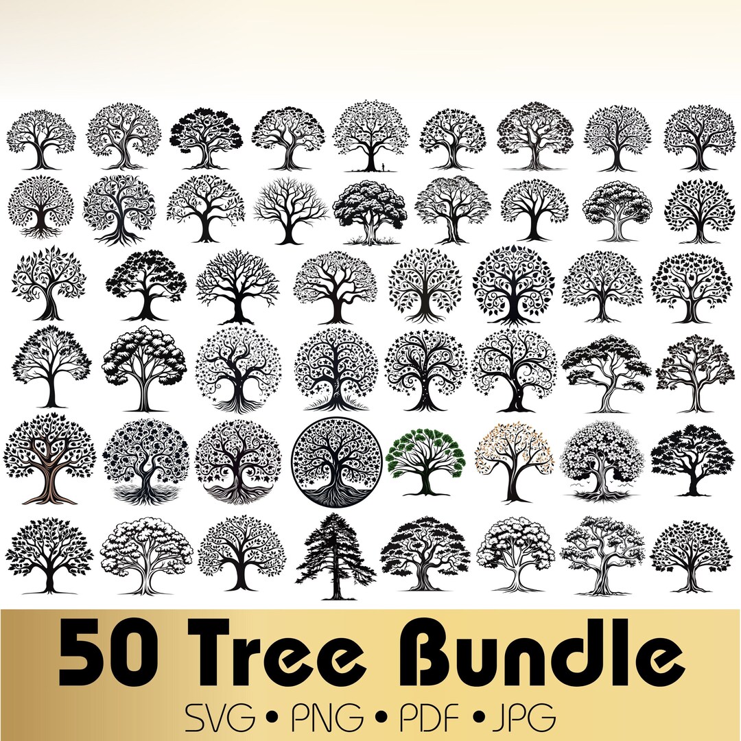 Tree Silhouette Svg SVG Files for Cricut Tree Silhouette - Etsy