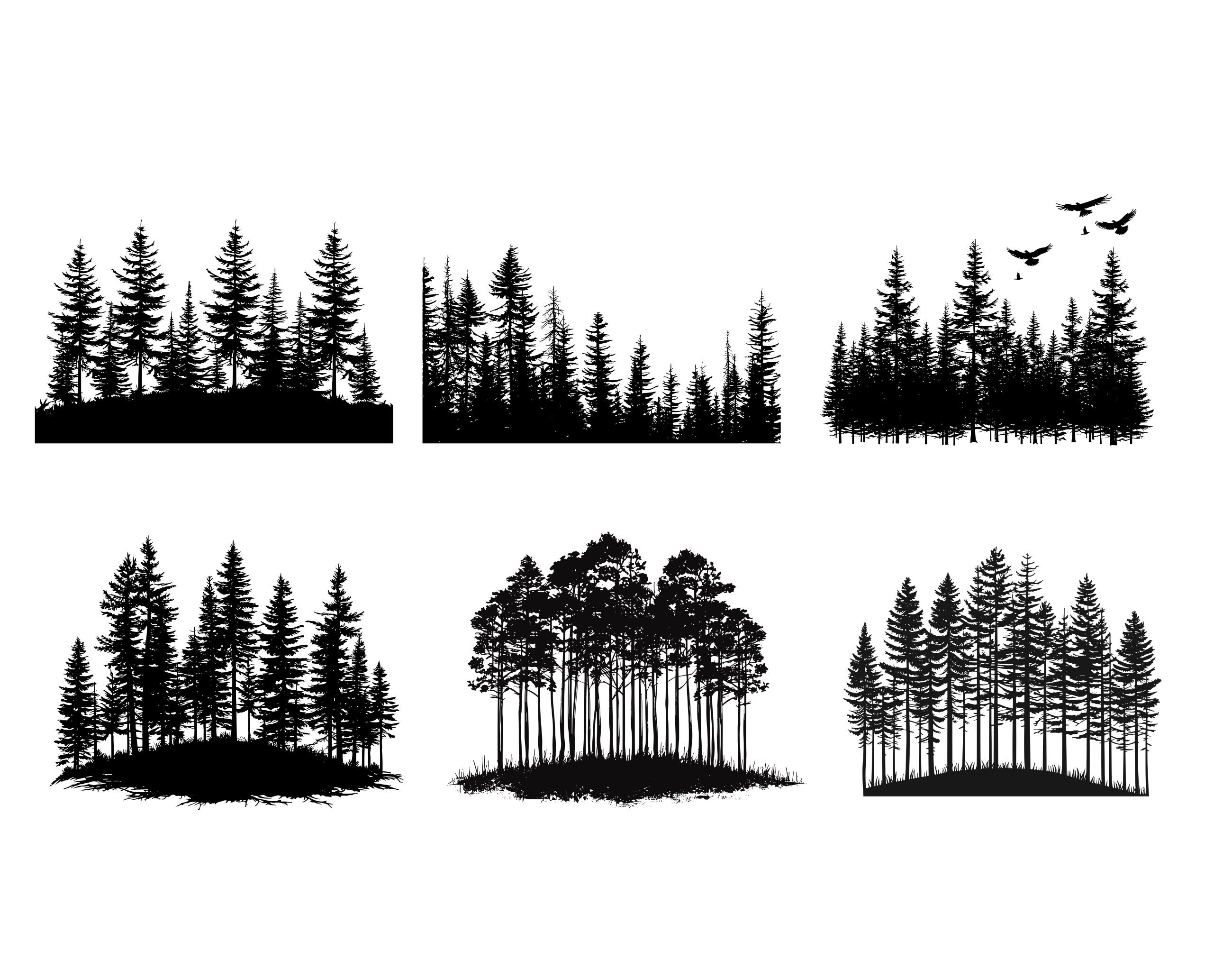 Forest SVG, Forest Scene Svg, Forest Silhouette, Landscape Svg ...