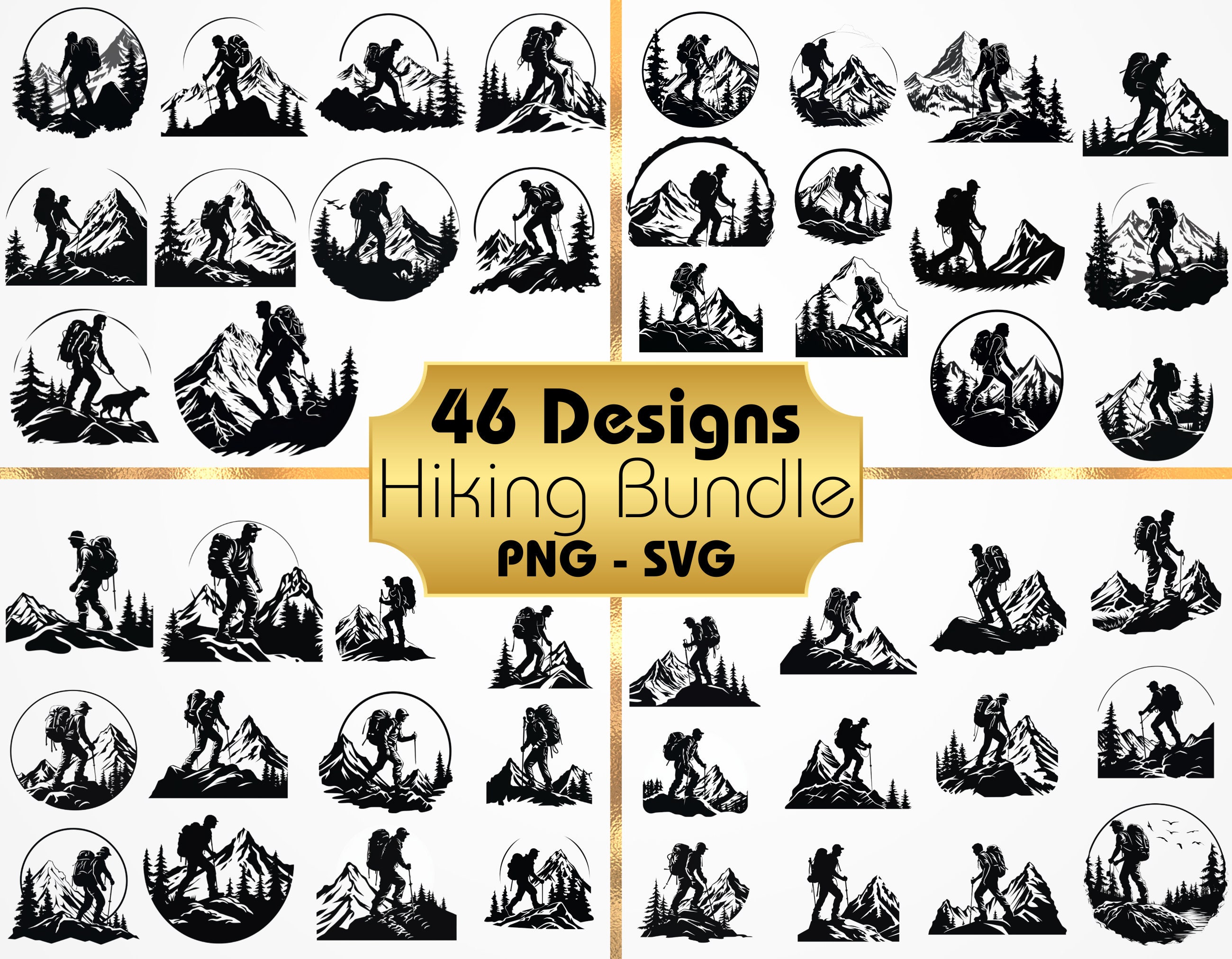 Hiking Svg, Hiking Svg Cut File, Hiking Svg Bundle,hiking Clipart ...