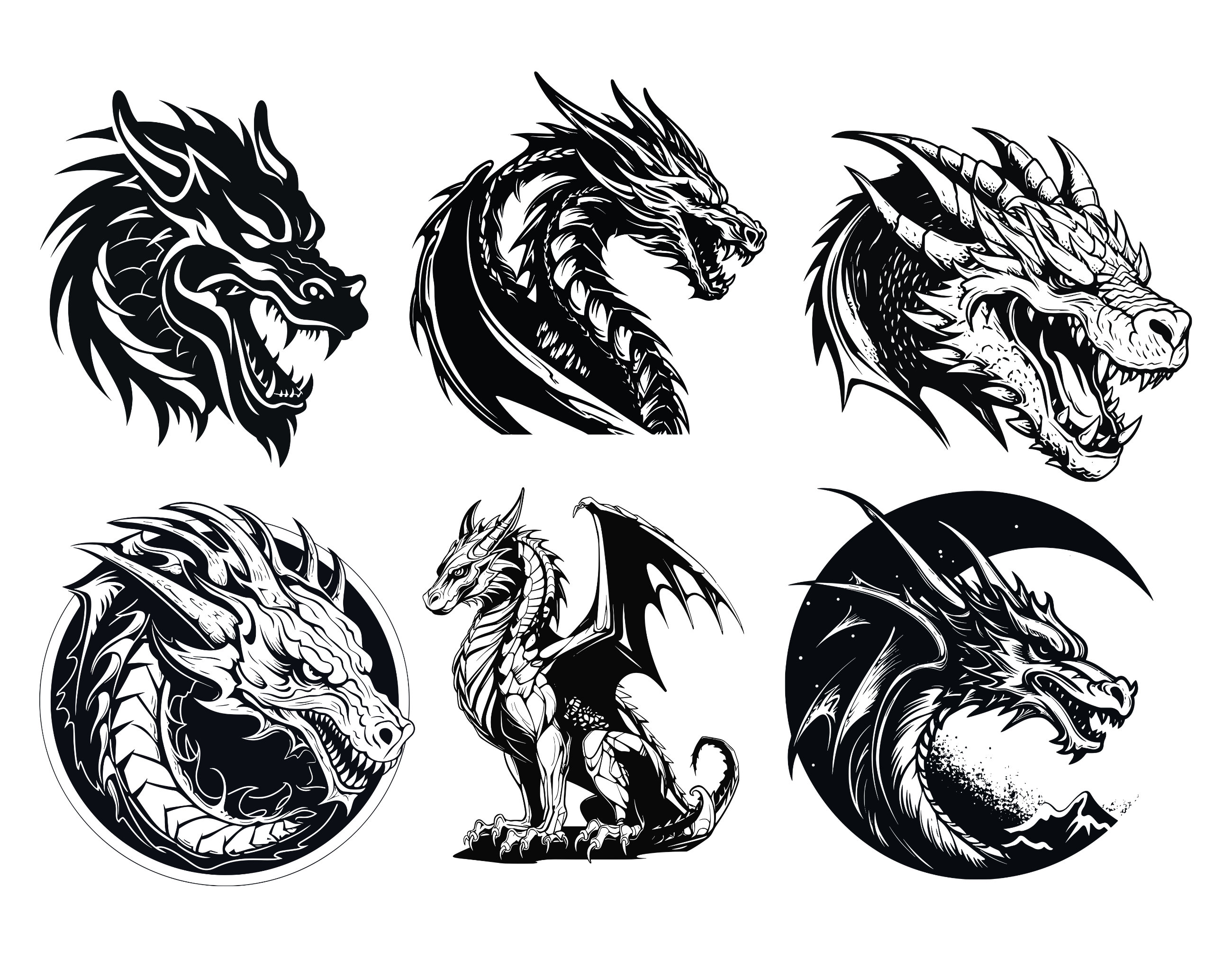 Dragon SVG, Dragon Head Svg, Dragon Vector, Dragon Cut File, Dragon ...