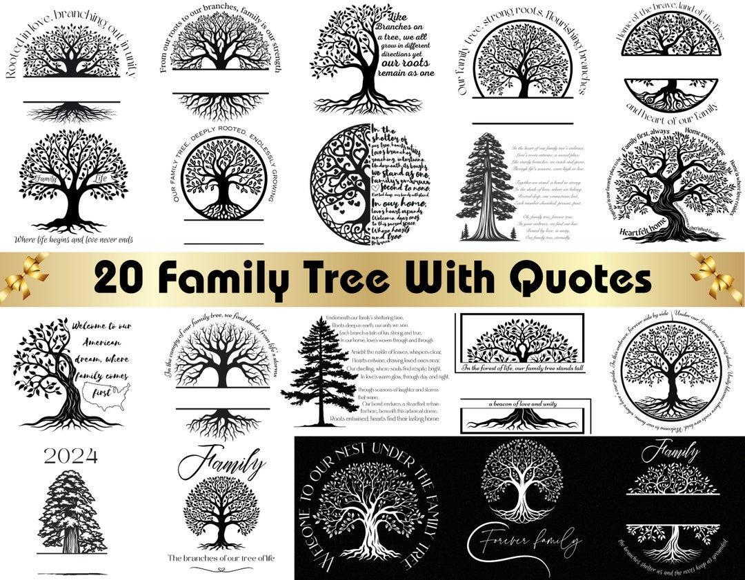 Family Tree With Quote SVG, Doormat Svg, Family Tree Svg, Family ...