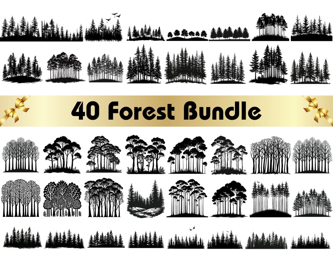 Forest SVG, Forest Scene Svg, Forest Silhouette, Landscape Svg ...