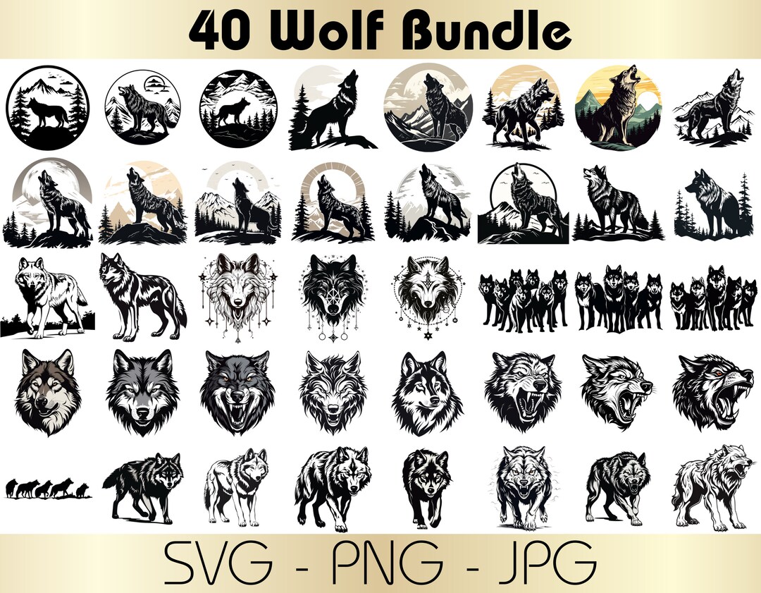 Wolf Svg, Wolf Svg Bundle,wolf Png,wolf Clipart,wolf Cut,svg Files for ...
